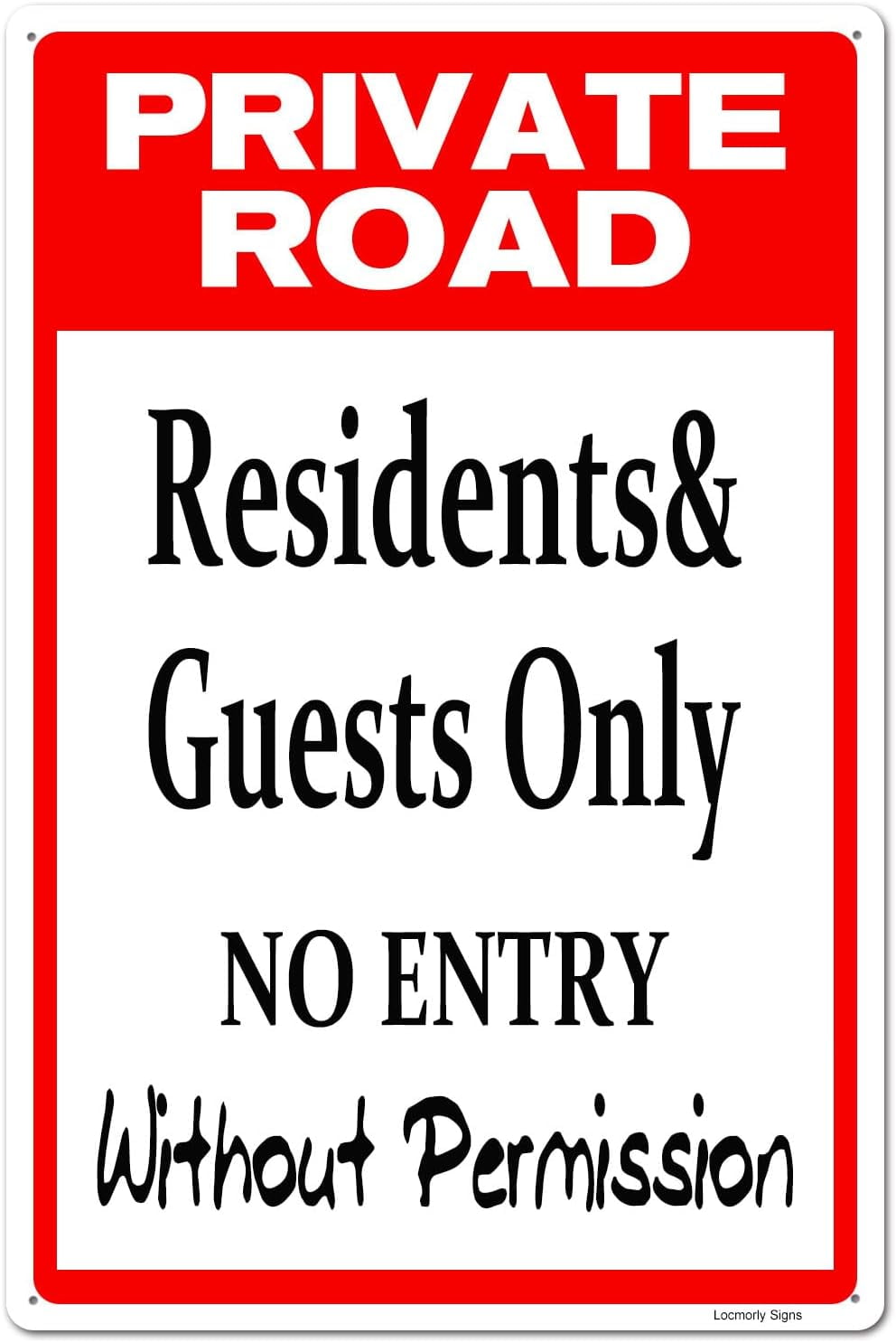 Private Road Sign Residents&guests Only No Entry Without Permission ...