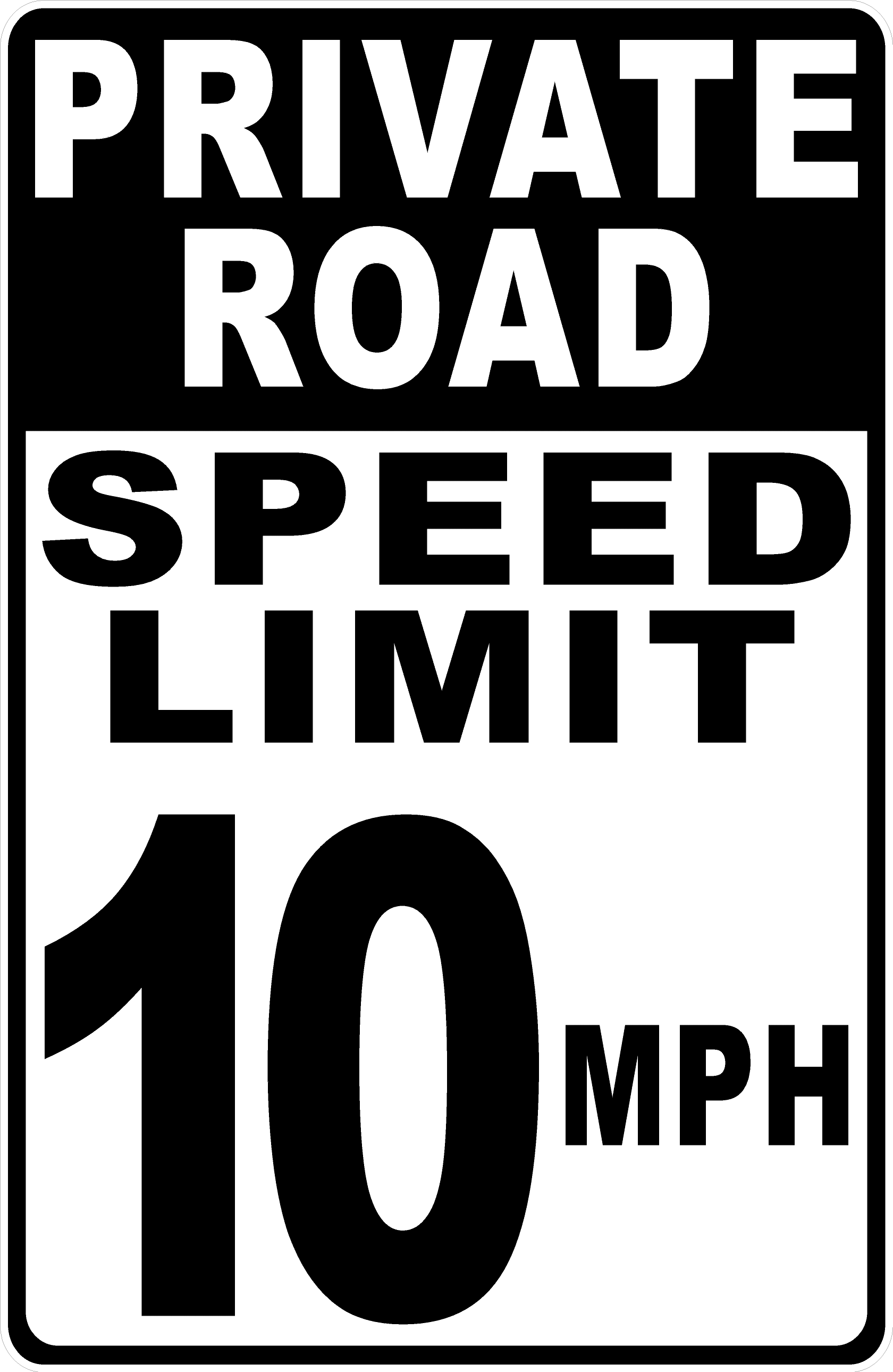 Private Road Speed Limit 10 MPH Sign - Walmart.com