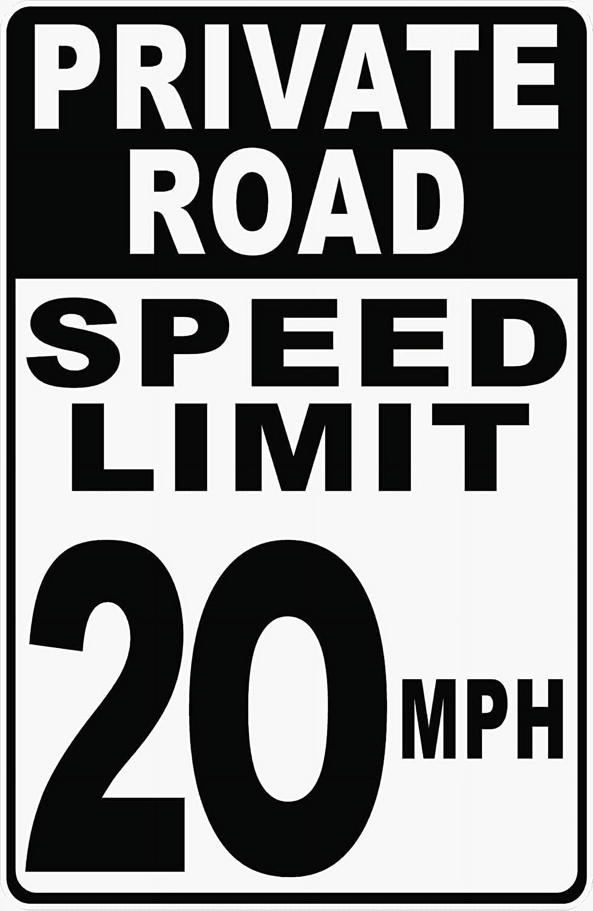 Private Road Speed Limit 20 MPH Sign. 12x8 Metal. Help Keep Speeds Down ...