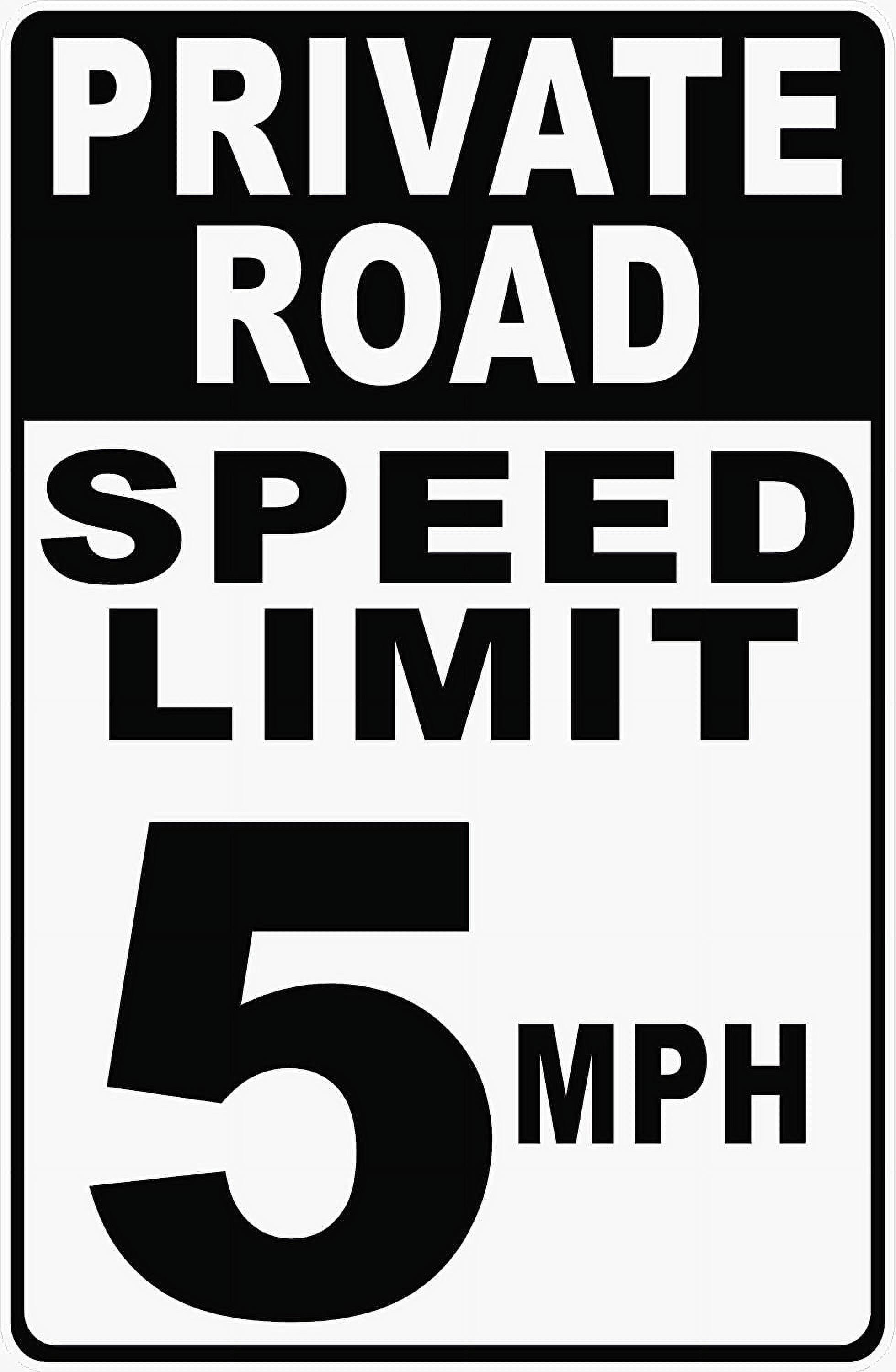 Private Road Speed Limit 5 MPH Sign. 8" x 12" Metal. Help Keep Speeds ...