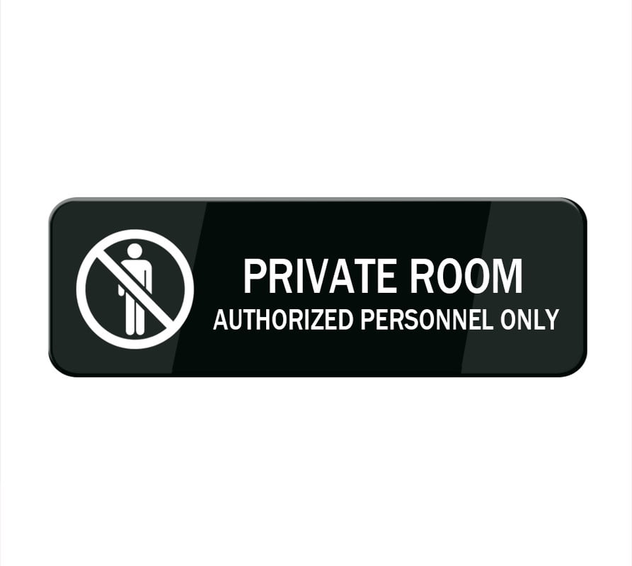 Private Room Authorized Personnel Only Sign, 10 X 3 Inch Acrylic ...