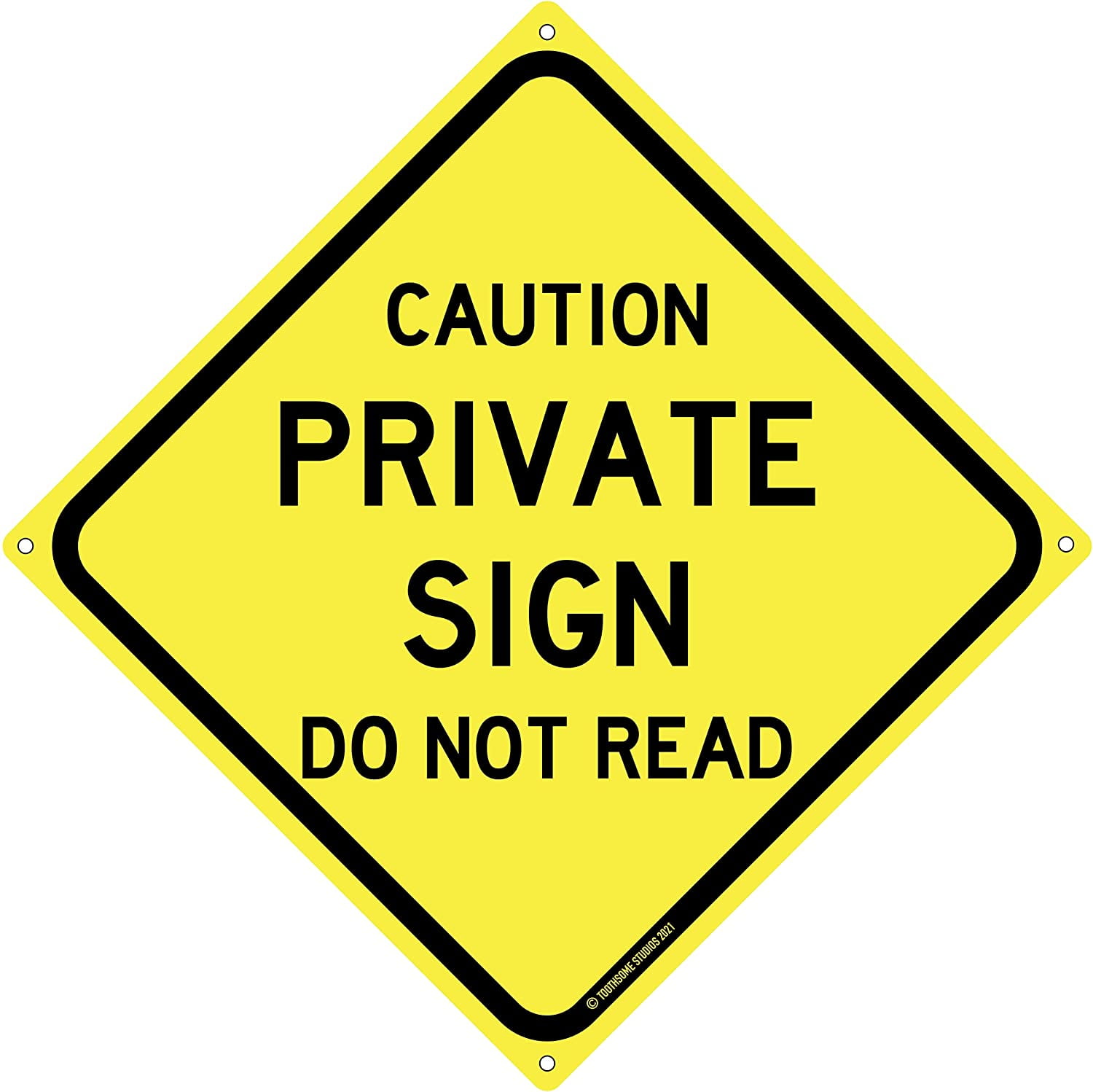 Private Sign Do Not Read 12" x 12" Funny Tin Road Sign Sarcastic Rude ...