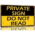 Private Sign Do Not Read Tin Sign Vintage Warning Metal Signs Home Bar ...