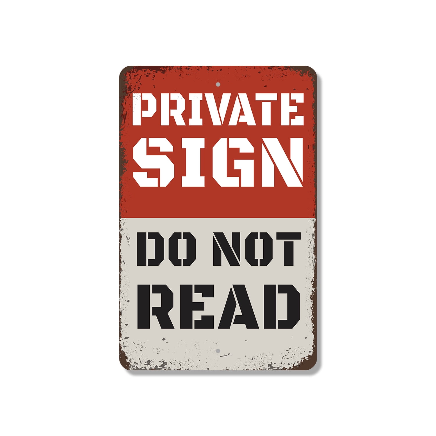 Private Sign Do Not Read 8 Inch x 12 Inch Novelty Plastic Sign Durable ...