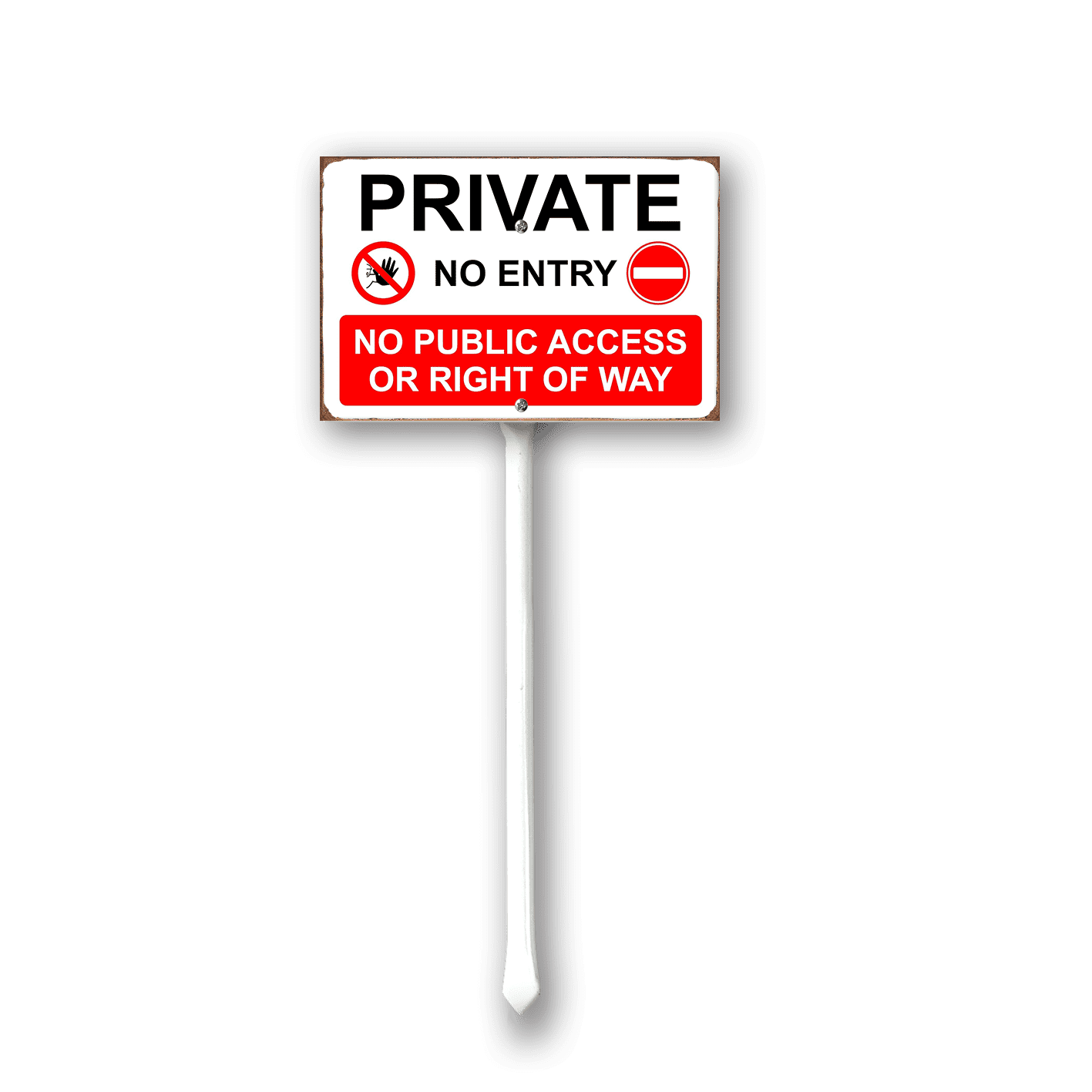 Private no entry no public access or right of way Sign, 12" x 8" Yard ...