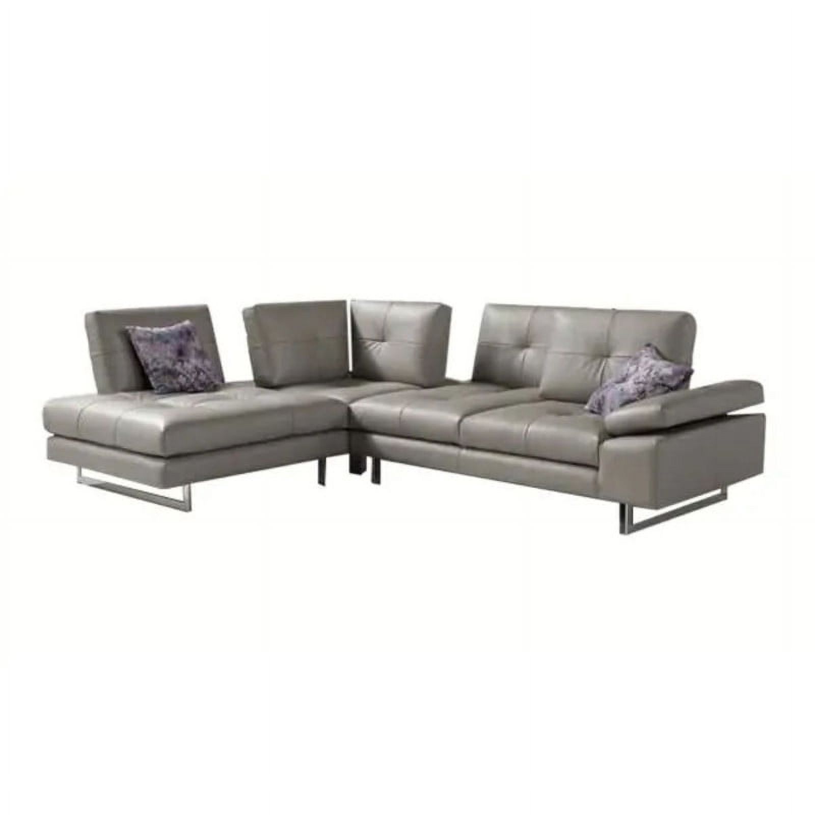 Prive Leather Sectional Sofa, Gray, Right Hand Facing Chaise - Walmart.com