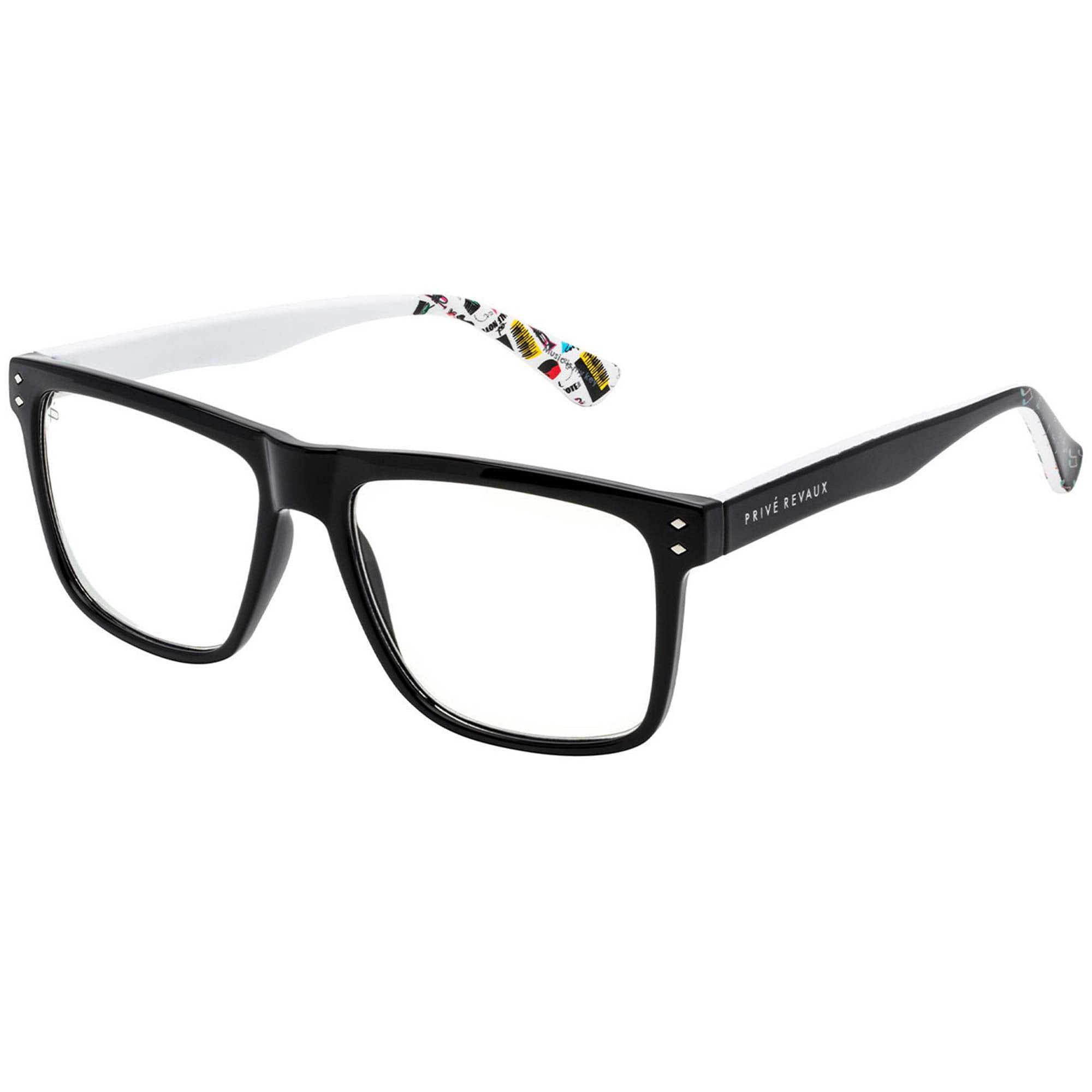 Prive Revaux Unisex The Mentor-Caviar Black Square Eyeglasses - Walmart.com