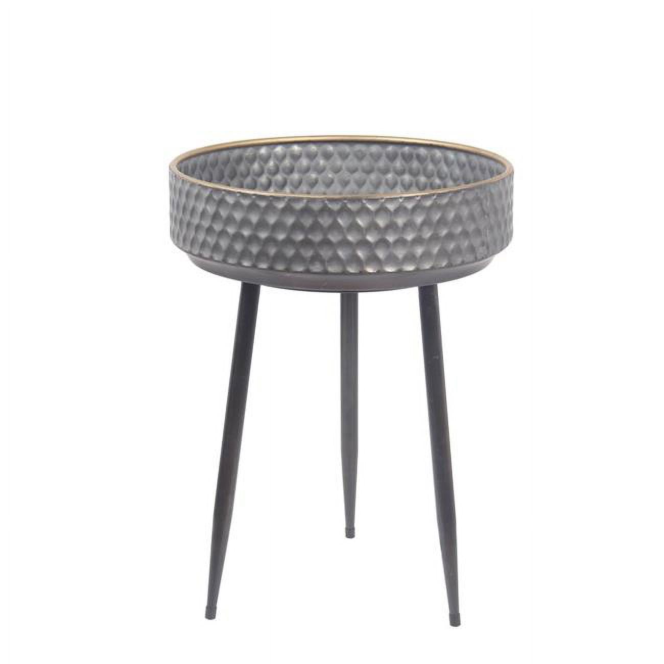 Kyler 21 Inch Modern Metal Indoor Outdoor Accent Tray Table, Silver ...