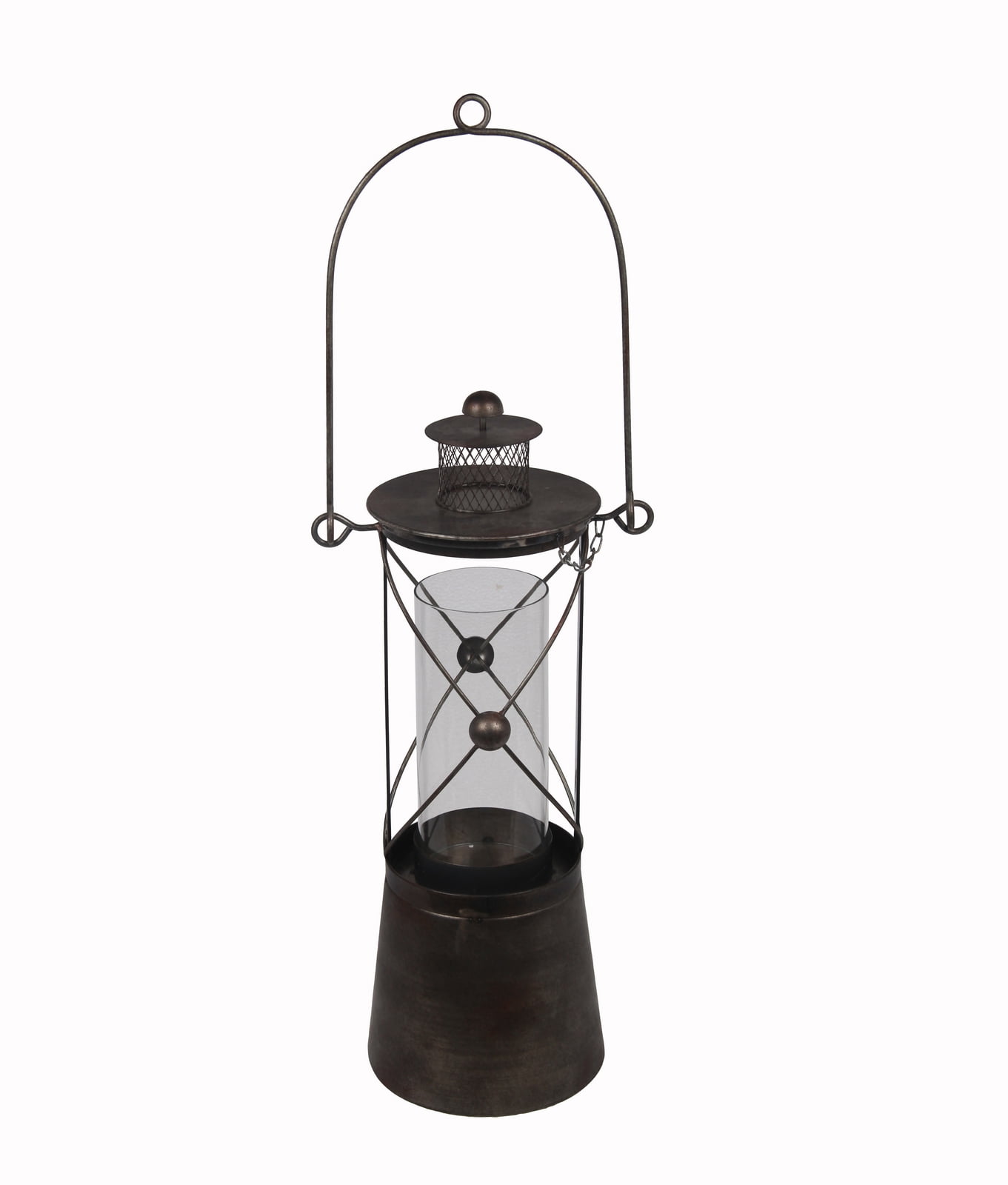 Privilege 22 inch Tall Black Metal and Glass Candle Lantern - Walmart.com
