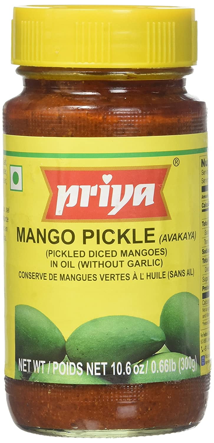 Priya, Mango Pickle (Avakaya), 10.6oz, With Garlic - Walmart.com