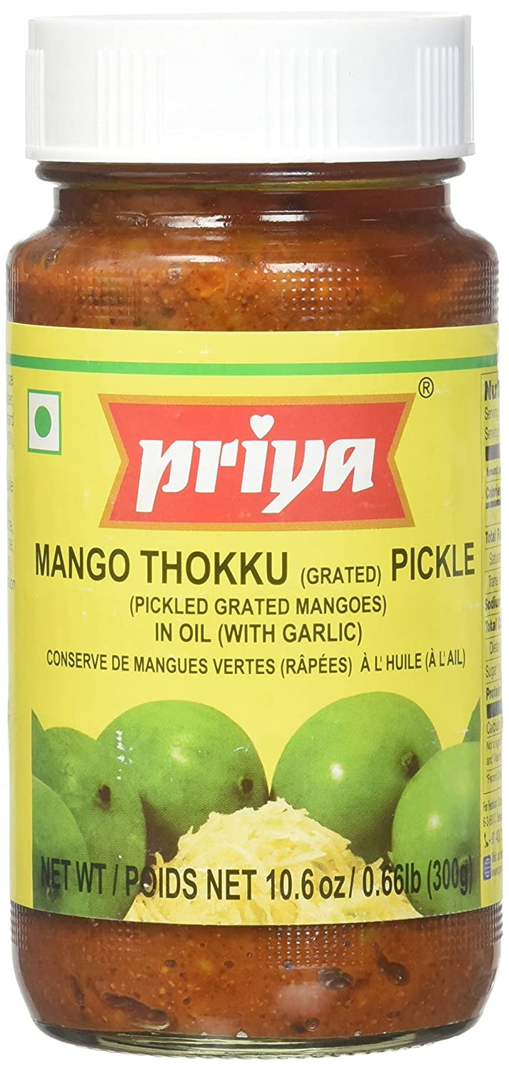 PRIYA Thokku (Shredded) Mango Pickle with Garlic - 300 Grams (10.6oz ...