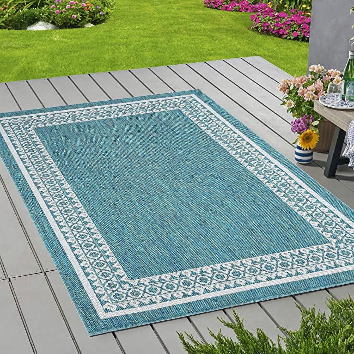 Priyate Florida Modern Border Outdoor Area Rugs Crafted with ...
