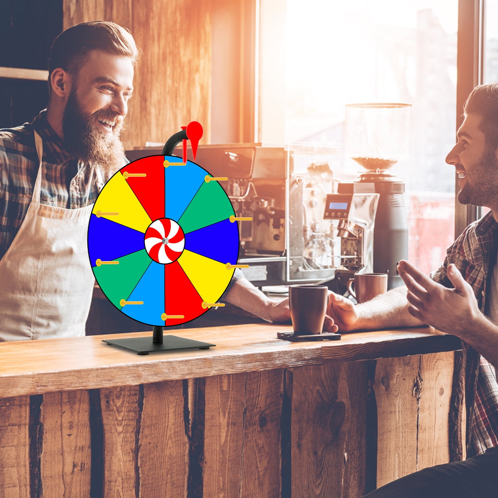 Austok Prize Wheel Tabletop Spinning Prize Wheel Editable Spinning ...