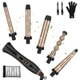 Prizm 5 in 1 Clampless Interchange Curling Iron Wand Set, LED Display ...