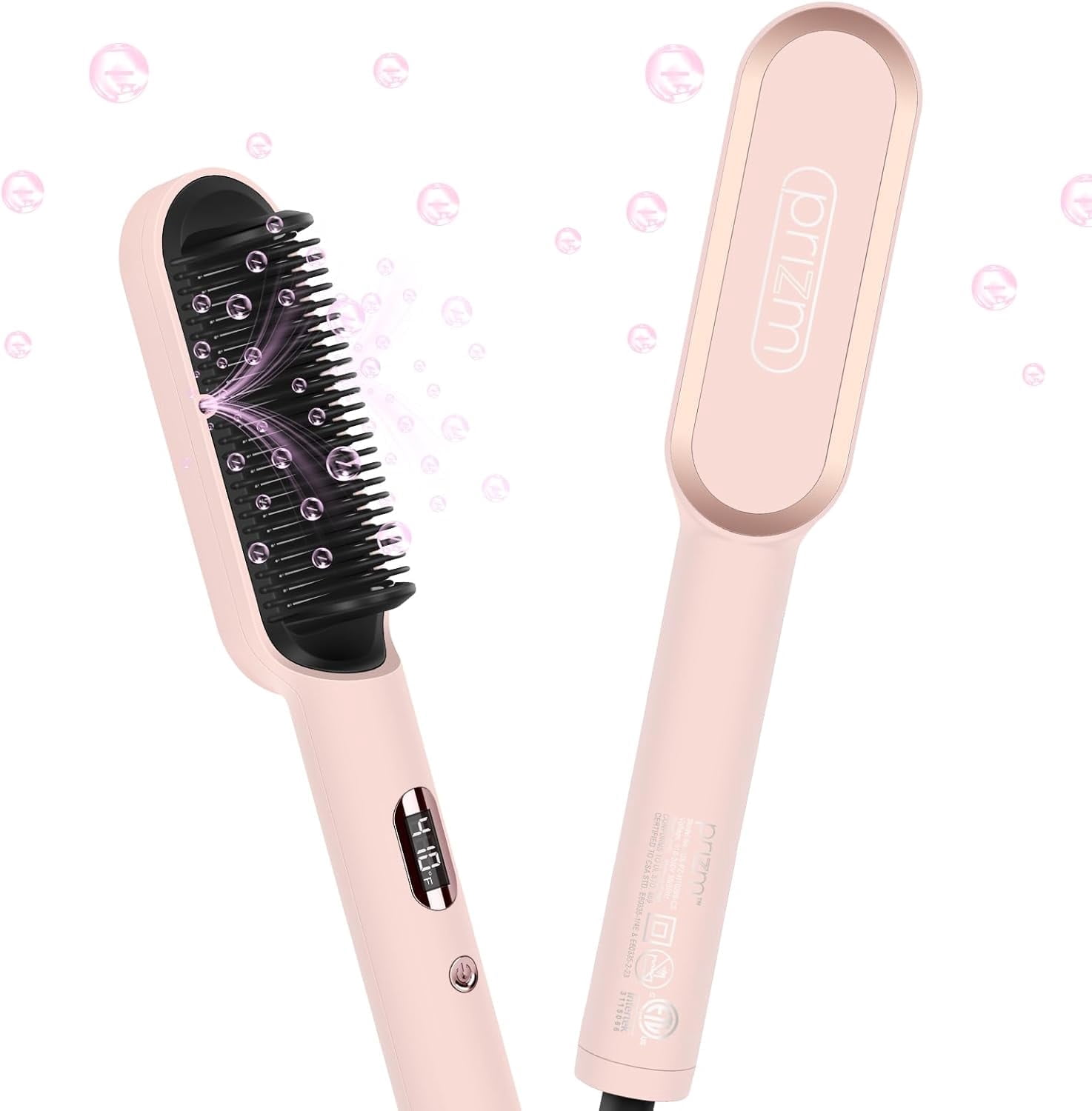 Prizm Hair Straightener Brush, 20s Fast Heating, Negative Ions Hair ...