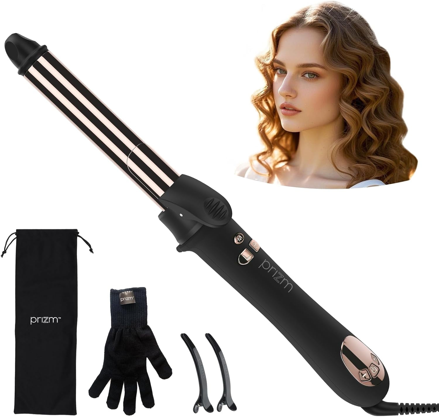 Prizm Professional 25MM Rotating Curling Iron, Nano Titanium Curling ...