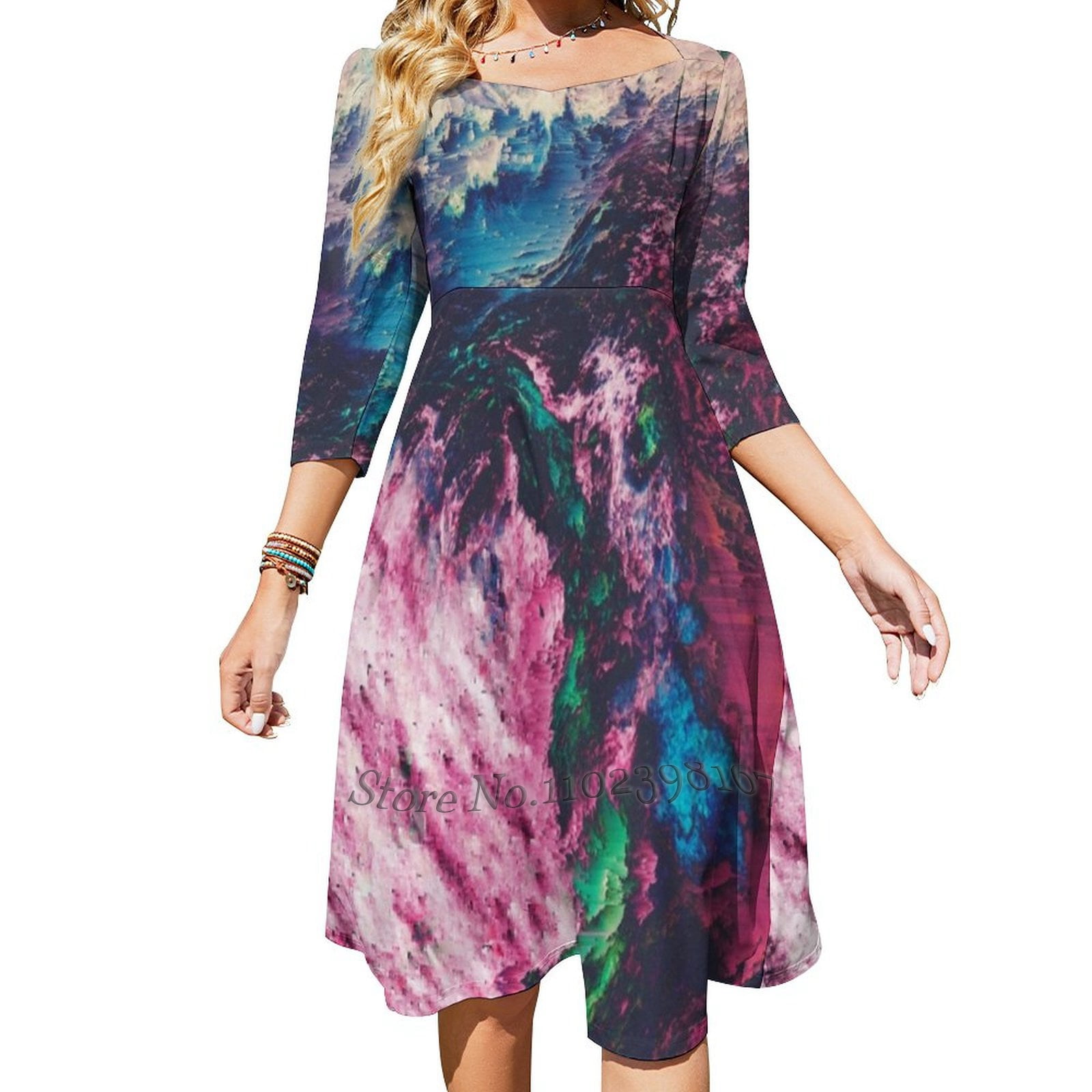 Prms 01 Sweetheart Knot Flared Dress Fashion Design Large Size Loose Dress Aesthetic Abstract ...