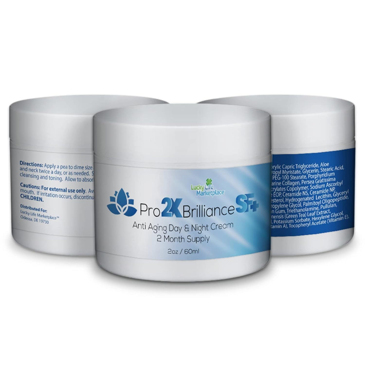 Pro 2x Brilliance SF + Cream - Anti Aging Day & Night Cream - 2 Month ...