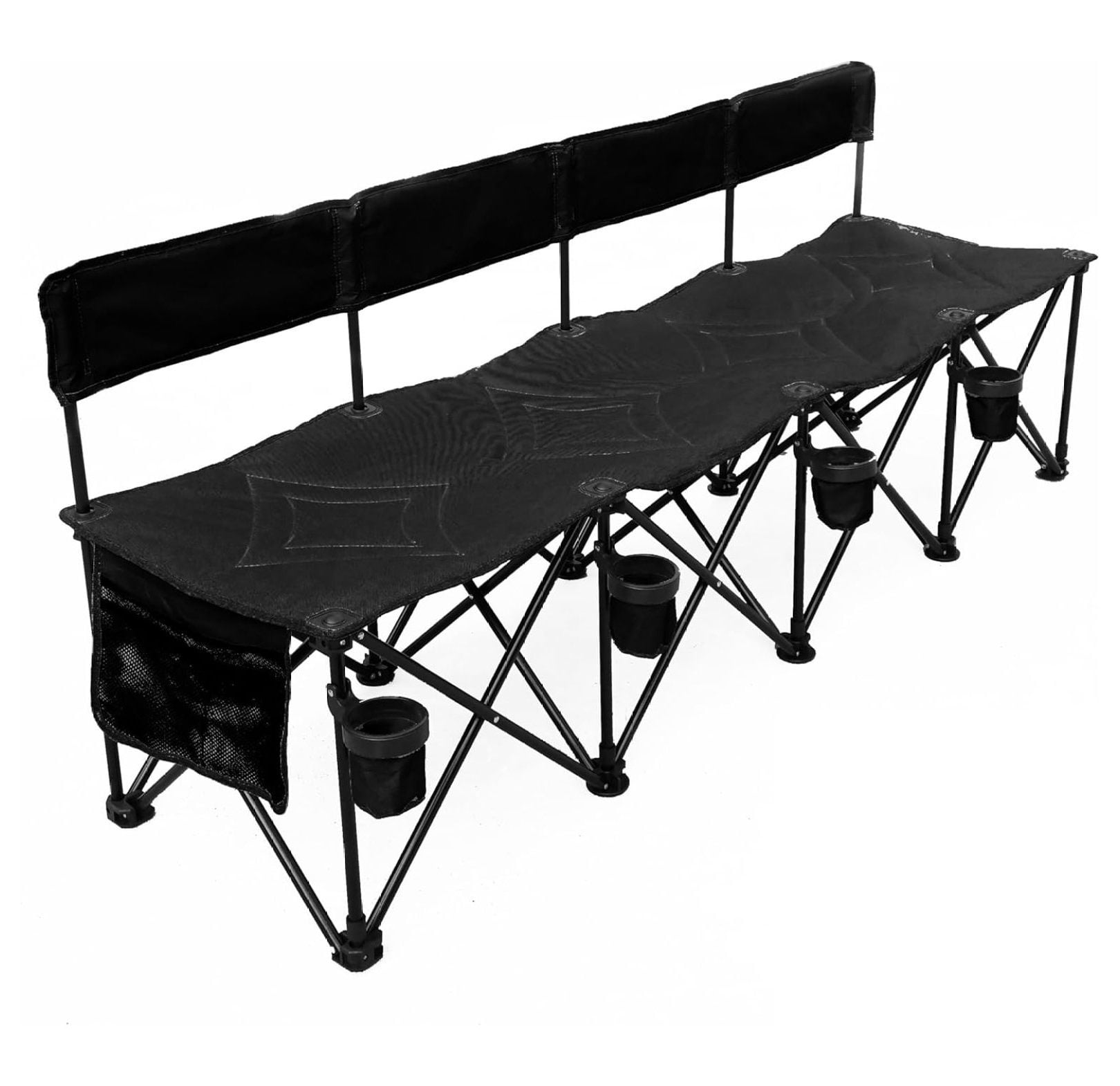 Pro 4 Seat Portable Folding Team Bench w/Cupholders and Carry Case ...