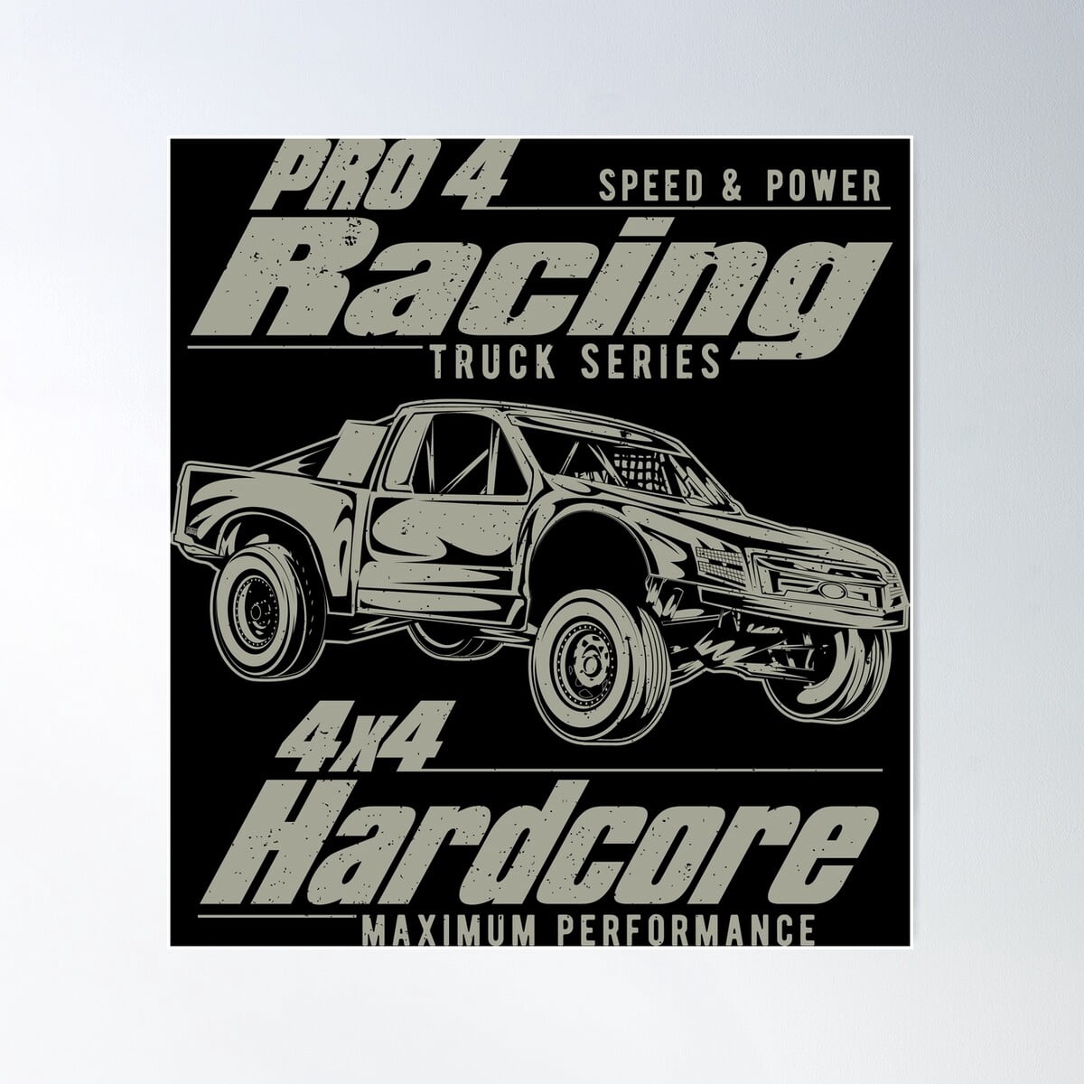 Pro 4 Truck Racing Hardcore Poster Wall Art, Modern Wall Decor, 8x12 ...