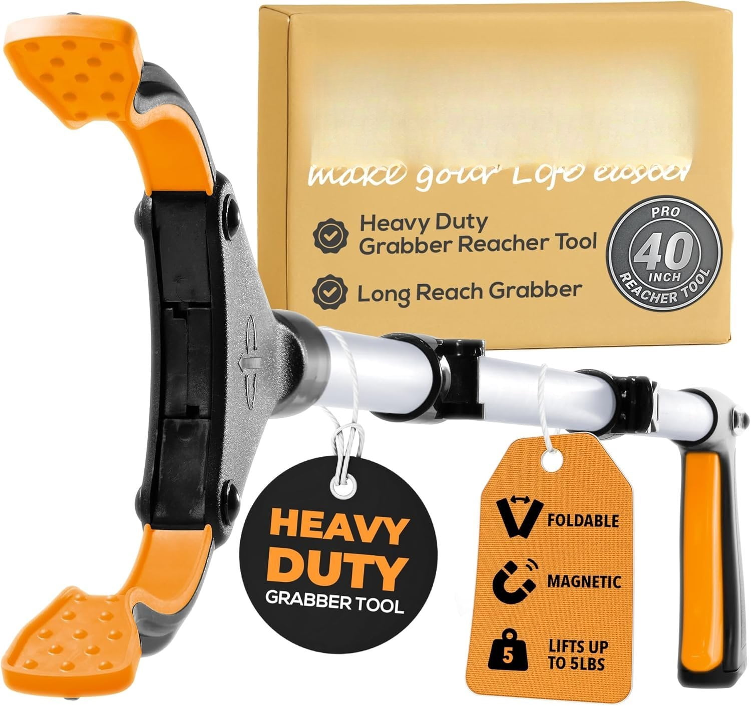 Pro 40" Extended Grabber Reacher Tool for , Trash Hand Grabber Pickup ...