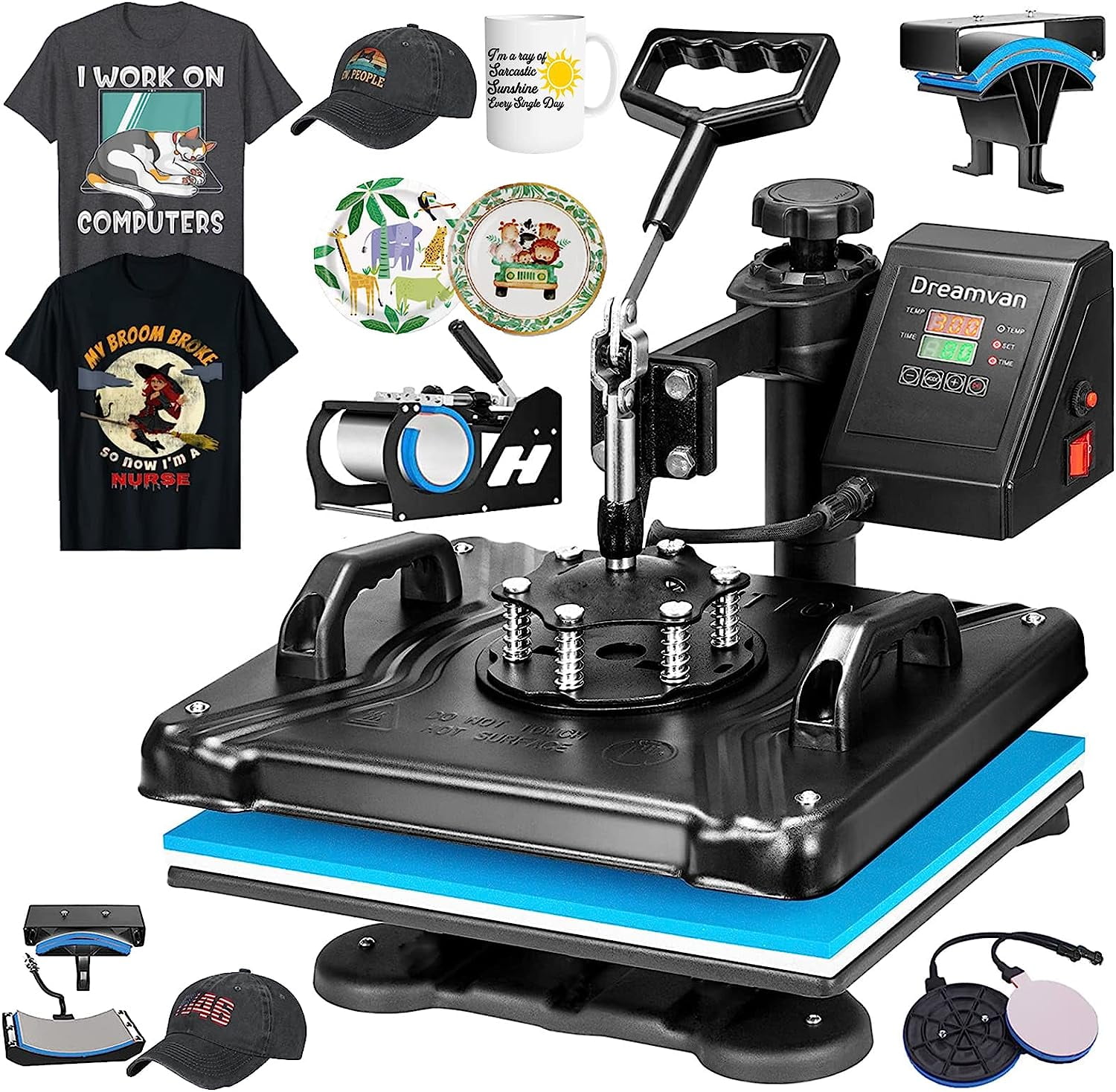 Pro 5 in 1 Heat Press Machine Combo T Shirt Pressing Machine ...