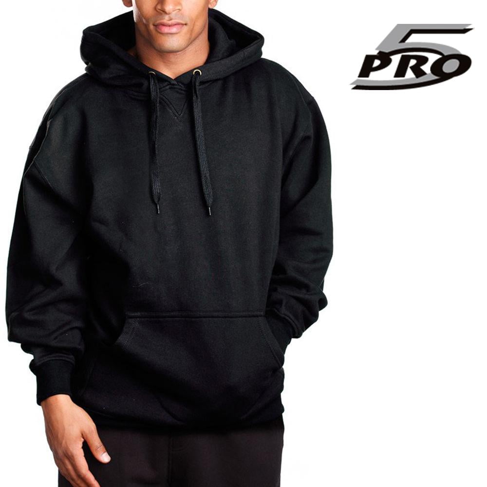 Pro 5 Men's Fleece Pull Over Hoodie Sweater Heavy Weight Black ...