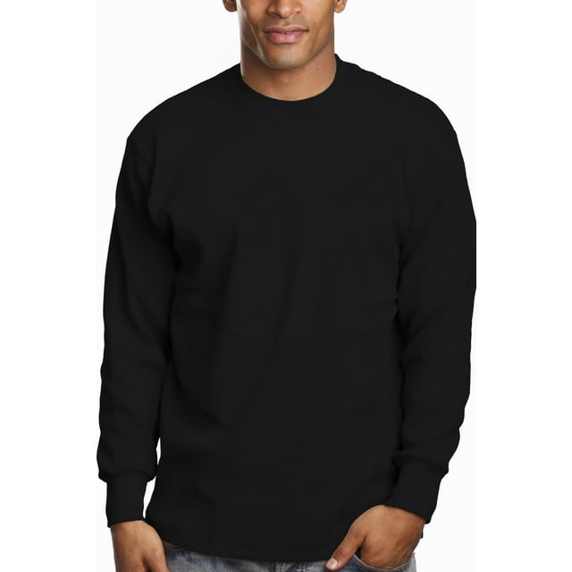 Pro 5 Mens Super Heavy Long Sleeve Tee Shirt in Black, Size 5XL ...
