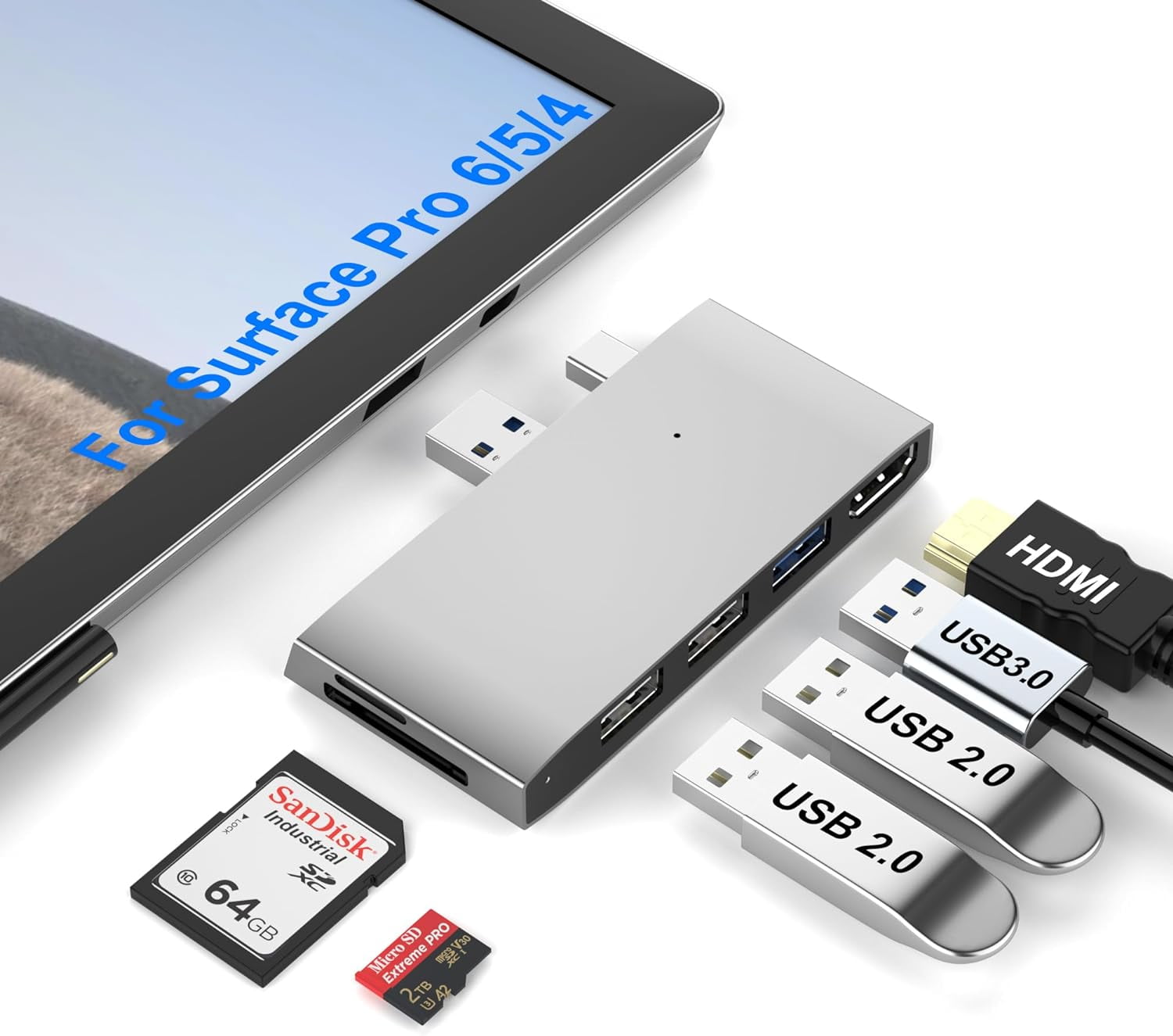 Pro 6/Pro 5/Pro 4 Docking Station USB Hub 4K HDMI USB 3.0 Hub Adapter ...