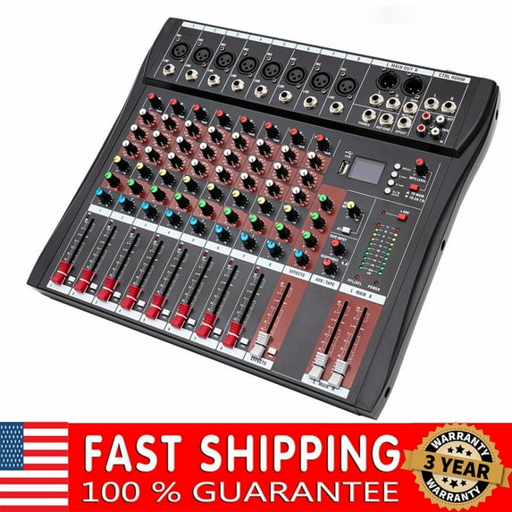 Pro 8 Channel Bluetooth Studio Audio Mixer Live Sound Mixing Console ...