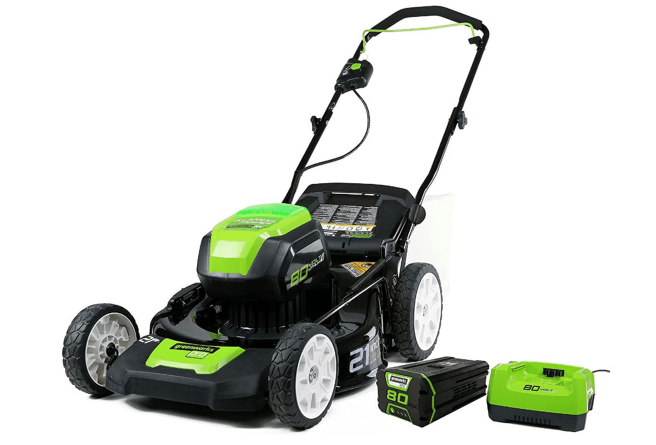 Pro 80V 21" Brushless Cordless Lawn Mower, 4.0Ah Battery and 60 Minute ...