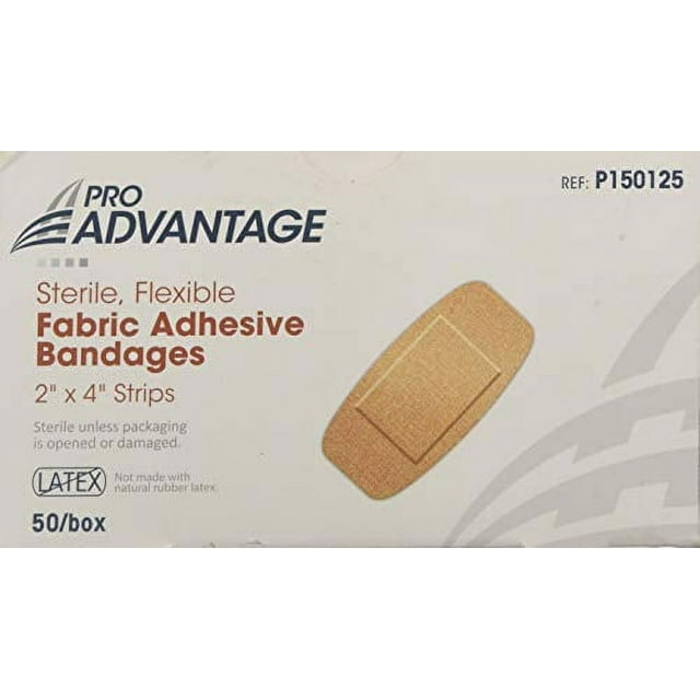 "Pro Advantage Flexible Adhesive Bandages, Fabric 2""x4"", Box of 50 ...