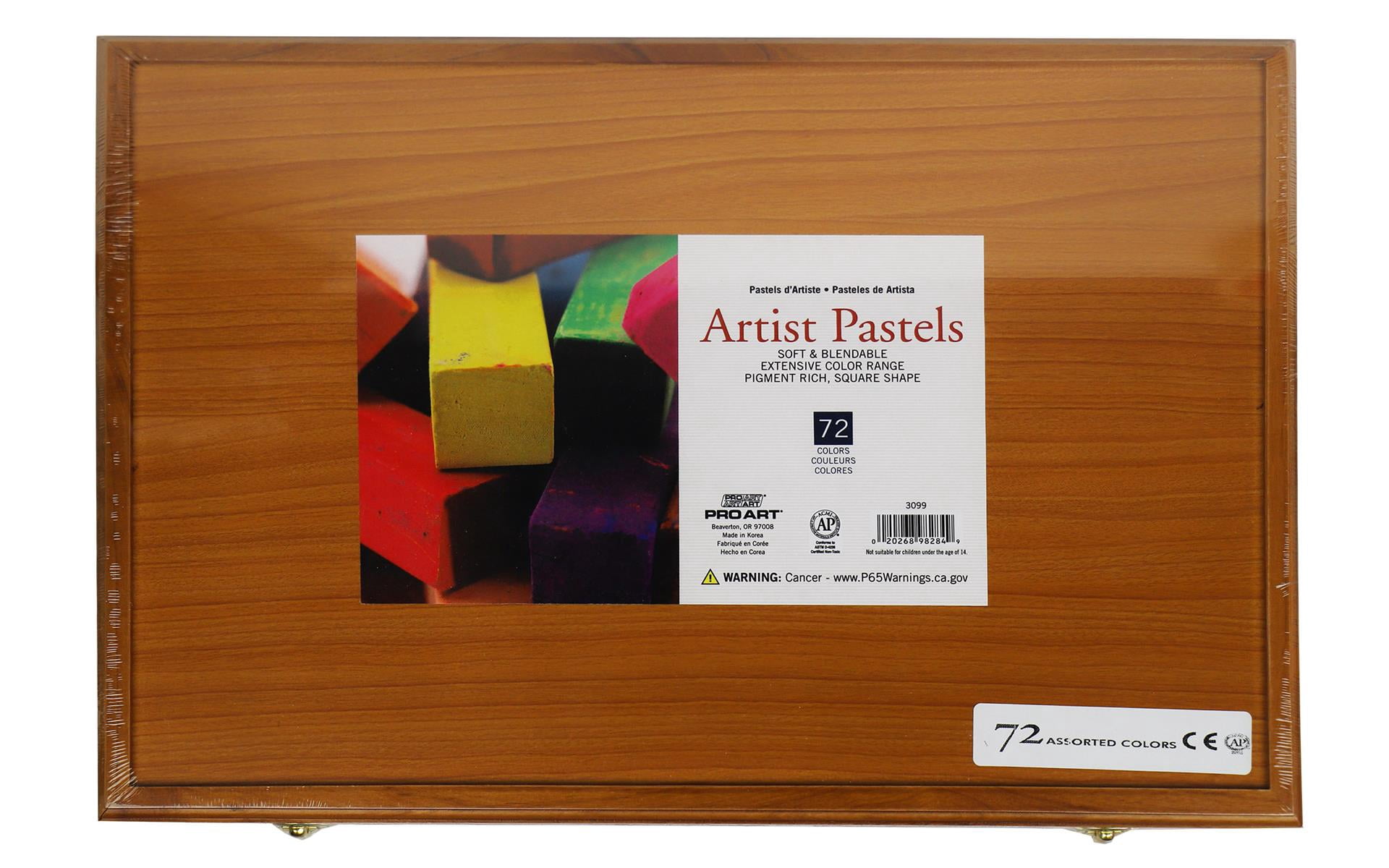 Pro Art Artist Pastels Square, Assorted, Wood Box, 72pc, Soft Pastels ...