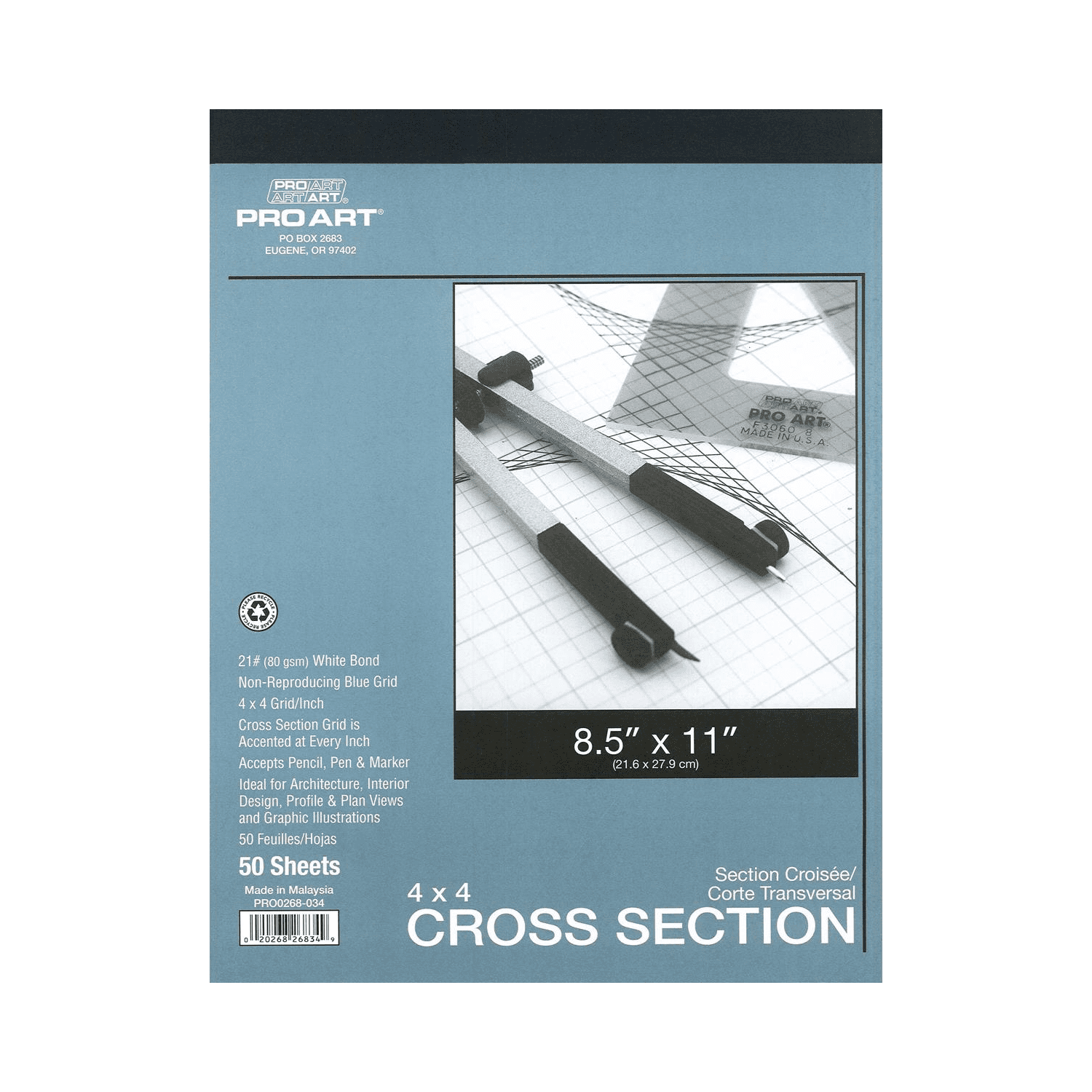 Pro Art Cross Section Pad 4x4 Grid/In 8.5x11 50pc - Walmart.com