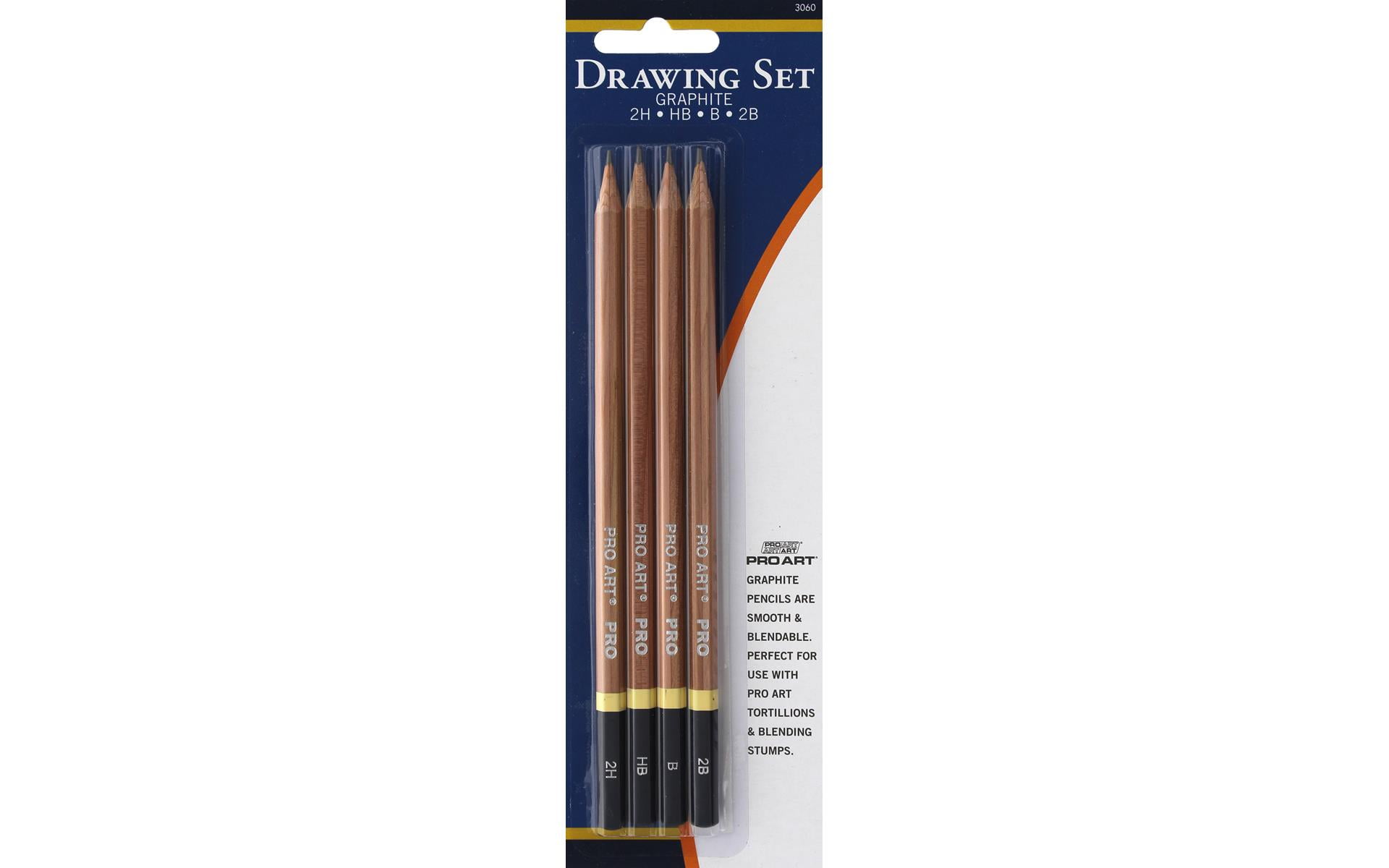 Pro Art Graphite Drawing Pencil Set – 4pc Carded, Sketching & Drawing ...