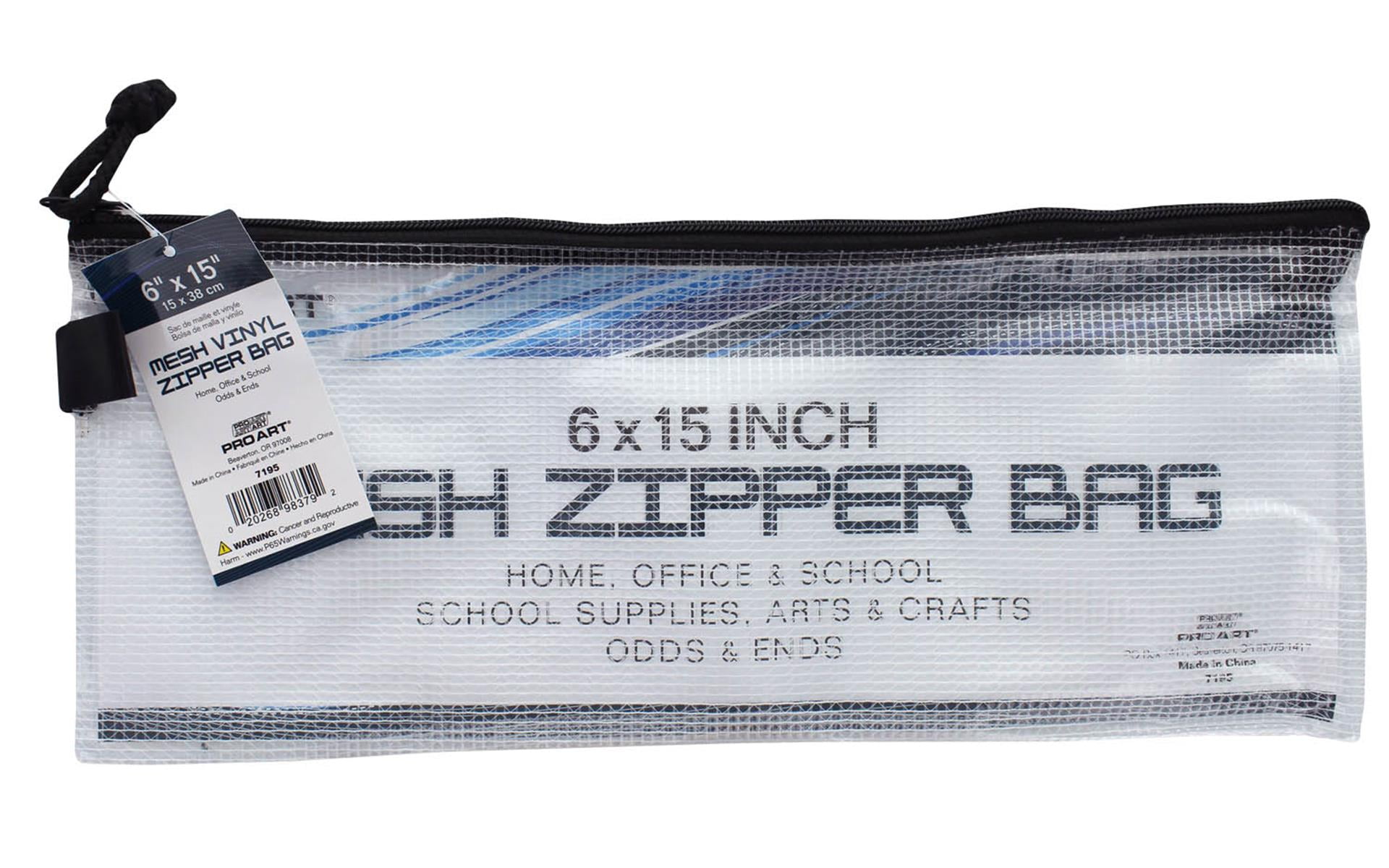 Pro Art Mesh & Vinyl Zipper Bag 6"x15", Mesh Zipper Pouch Bags, Travel ...