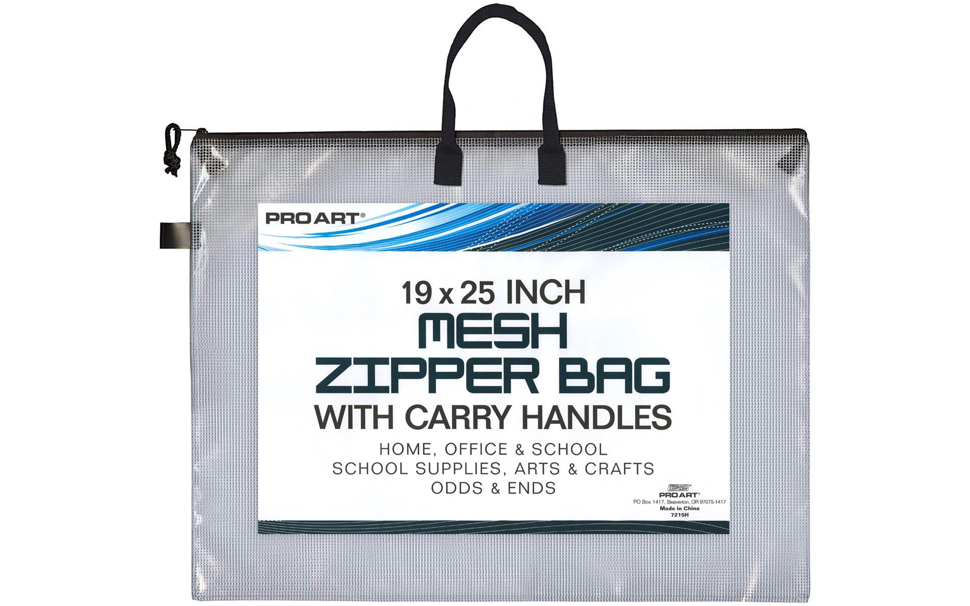 Pro Art Mesh & Vinyl Zipper Bag W/Handle 19"x25", Mesh Zipper Pouch ...