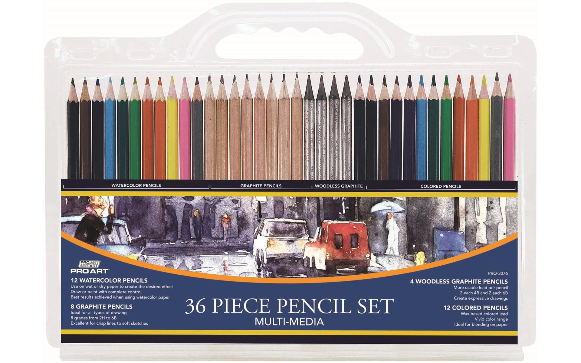 Pro Art Multi Media Drawing Pencil Set 36pc - Walmart.com