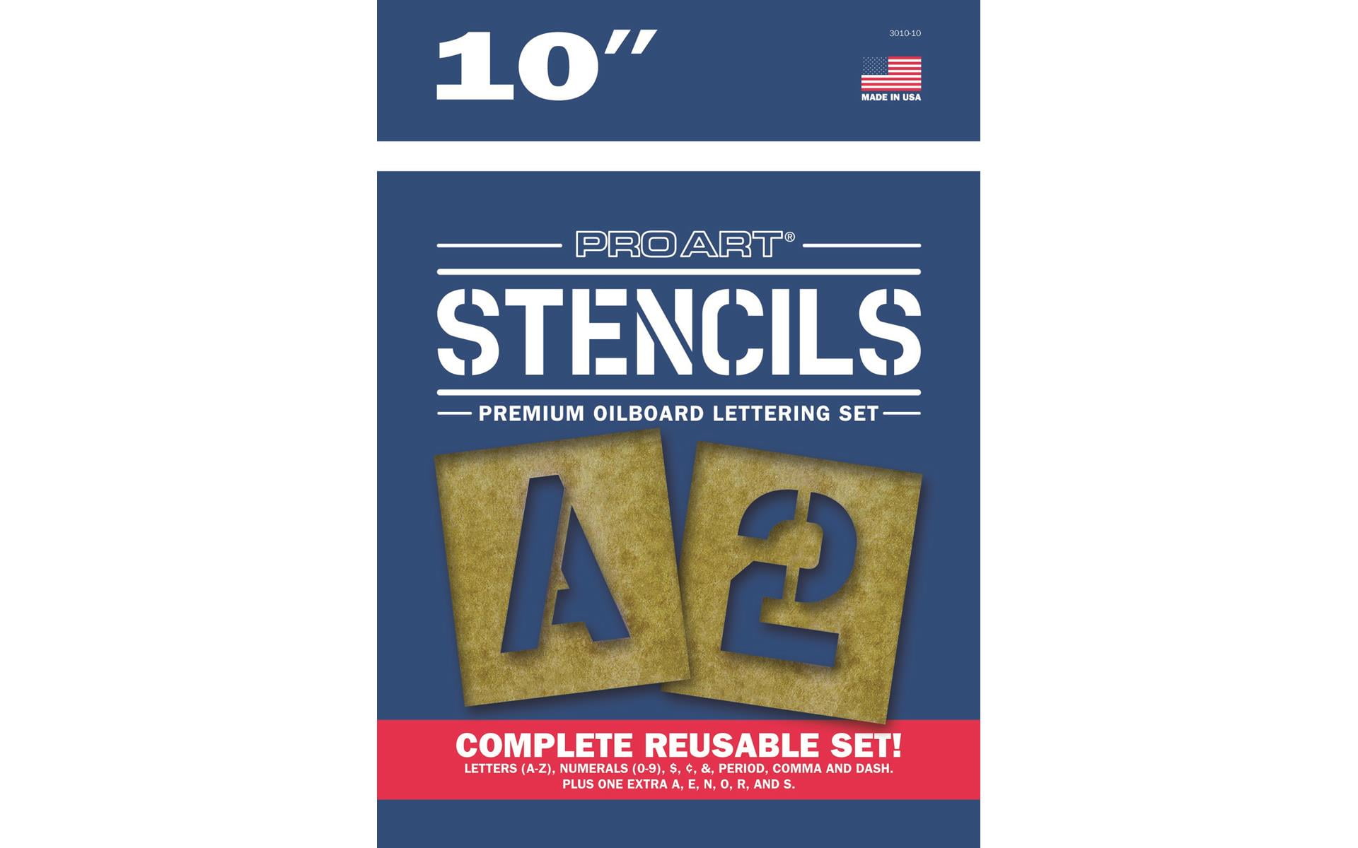 Pro Art Oil Board Stencil Set 10" for Painting on Wood, Canvas, Paper, Fabric, Wall and Tile ...