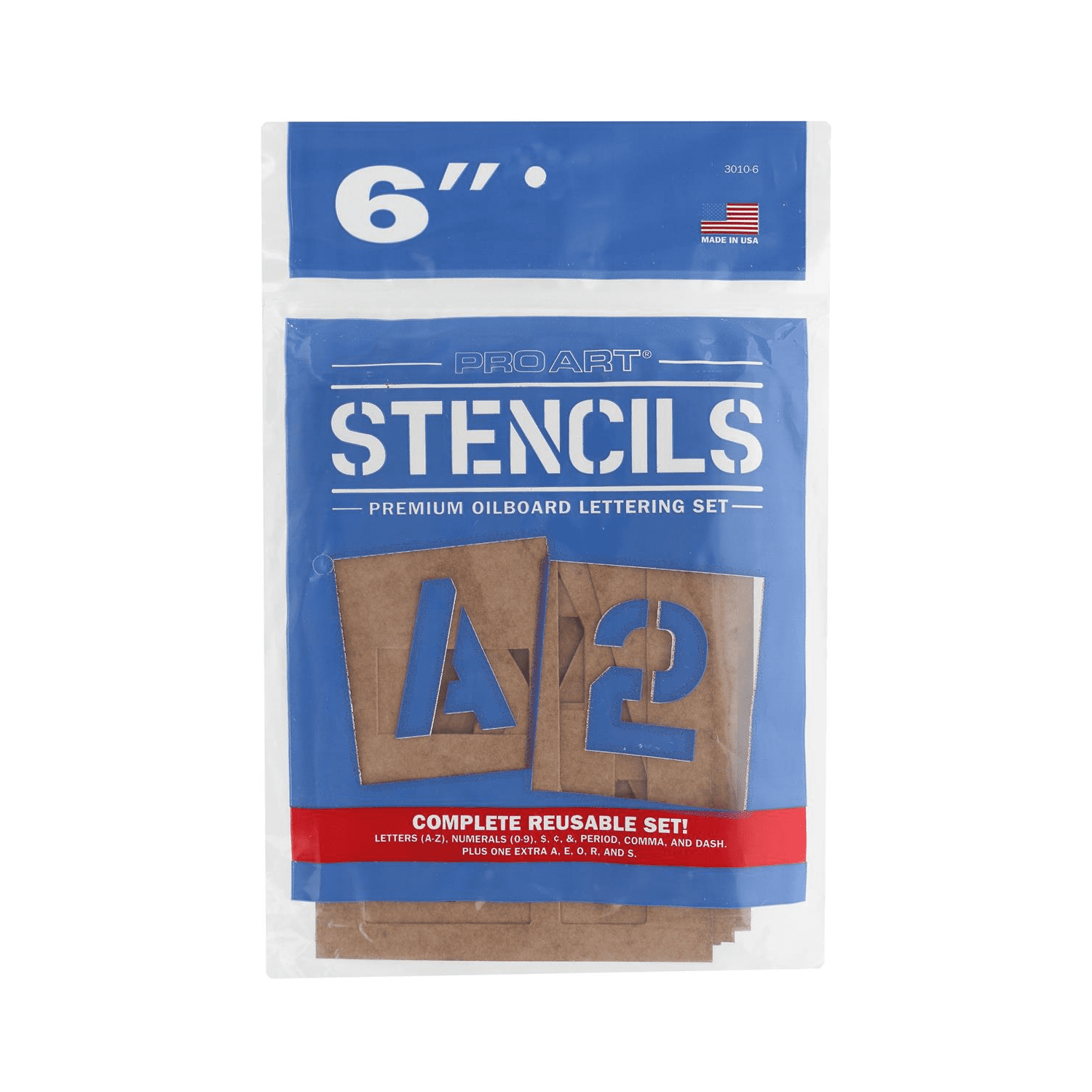 Pro Art Oil Board Stencil Set 6" for Painting on Wood, Canvas, Paper, Fabric, Wall and Tile ...