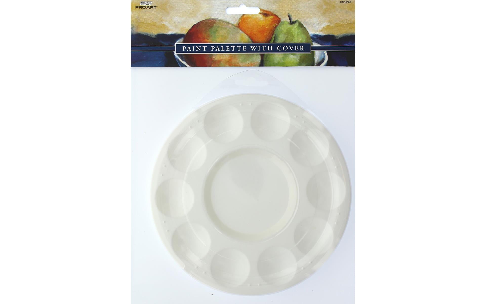 Pro Art Palette Plastic Round W/Cover 10 Well Tray, Paint Palette ...