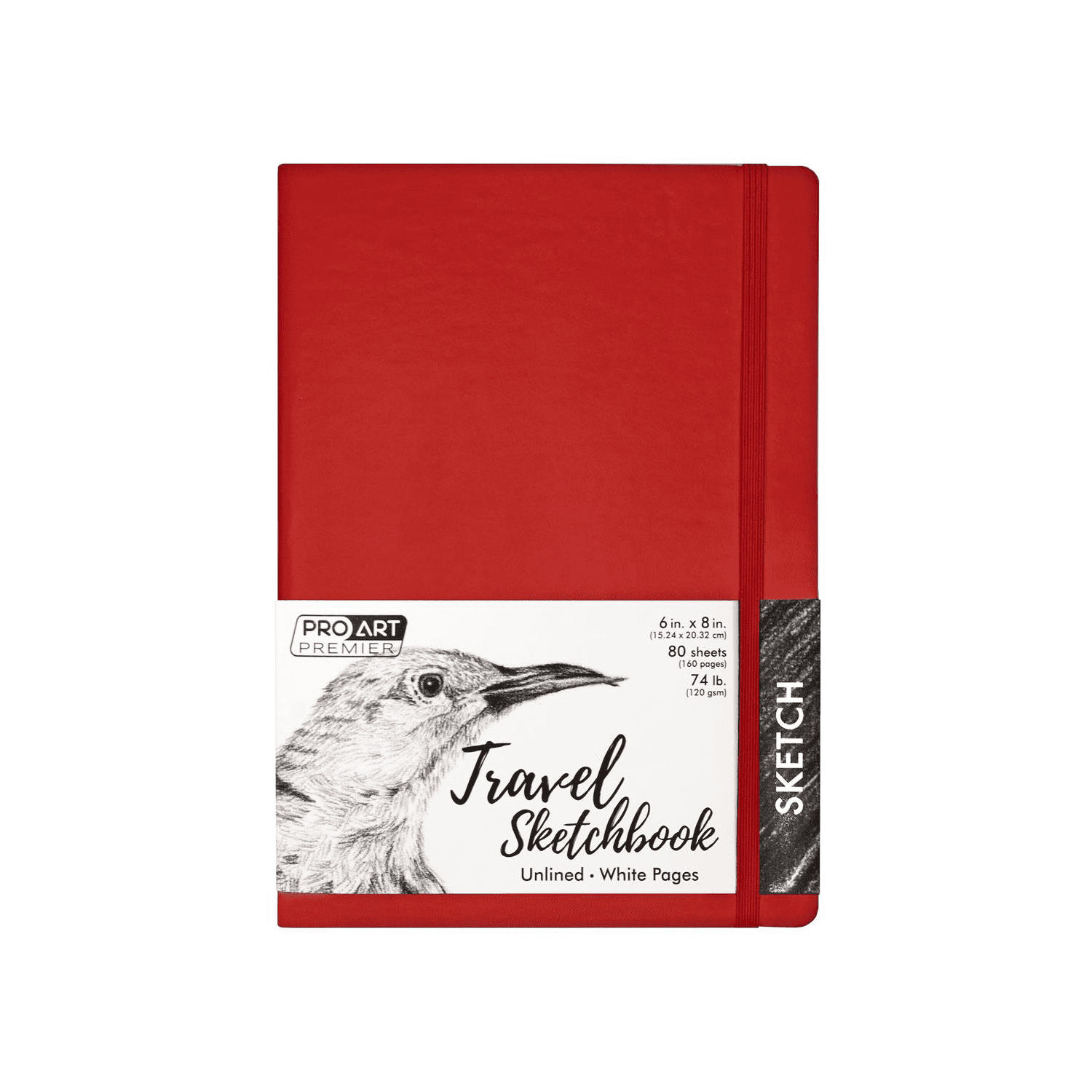 Pro Art Premier Sketch Book Travel 8"x 6" White 74lb Red 80 Sheets ...