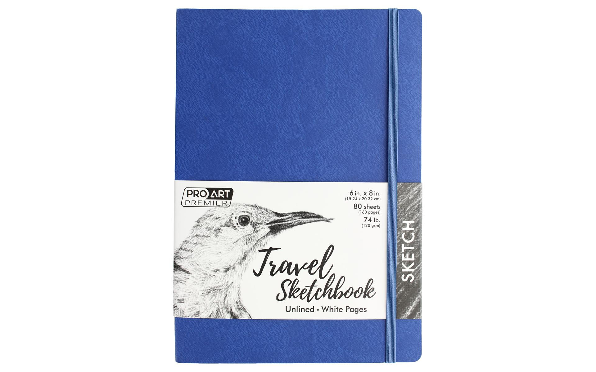 Pro Art Premier Sketch Book Travel 8"x 6" White 74lb Royal Blue 80 ...