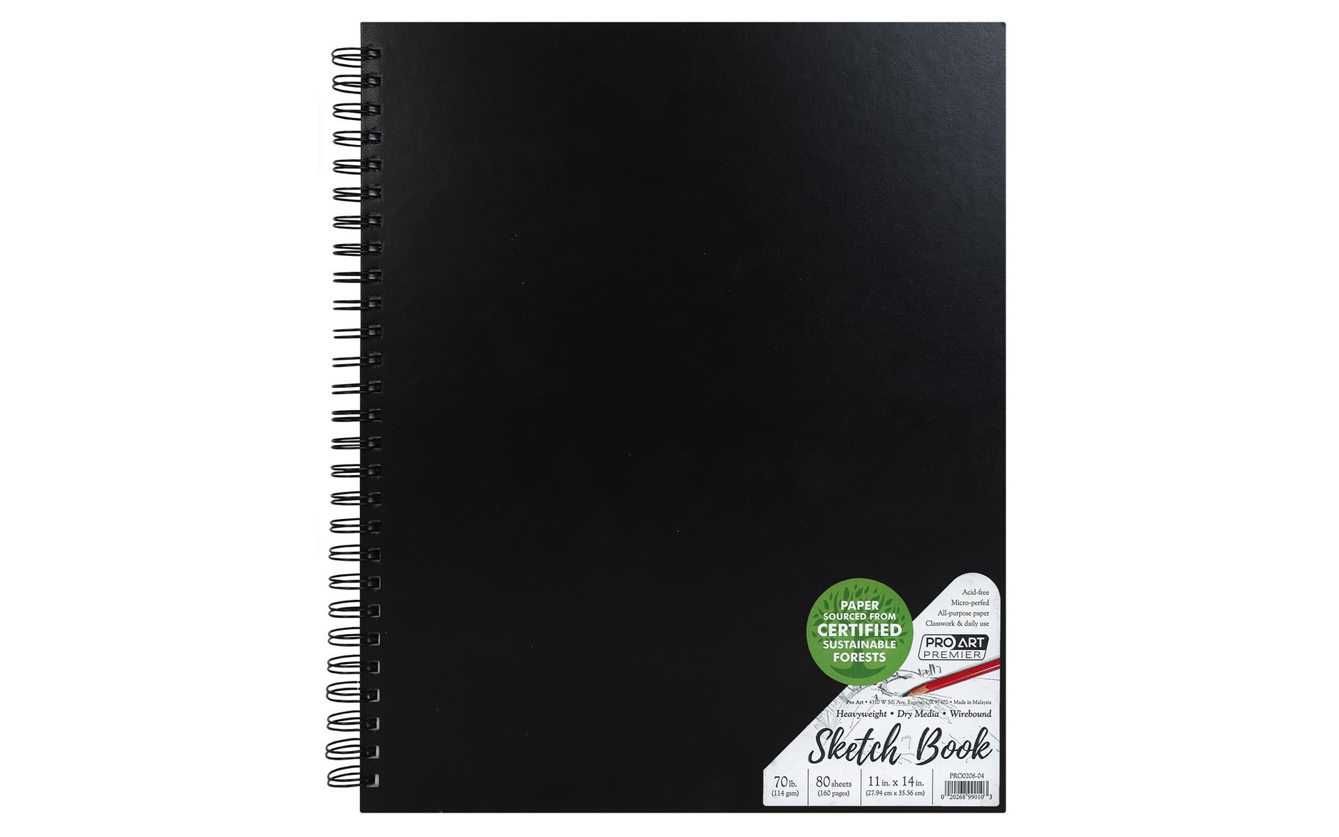 Pro Art Premium Sketch Book 11"x14" 80 sheets, 70#, Wire, Sketch Book ...