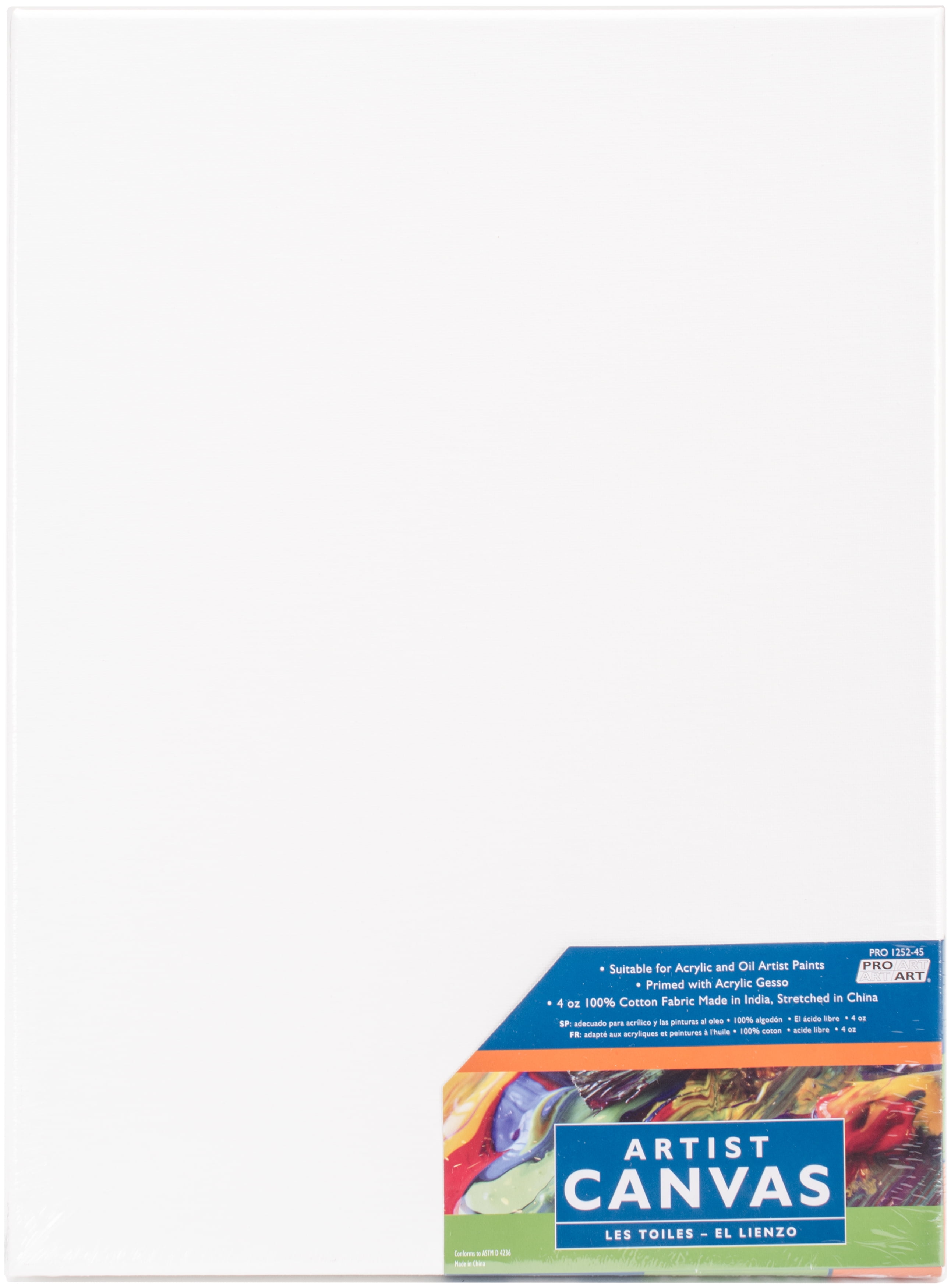 Pro Art Stretched Artist Canvas Twin Pack 2/Pkg-12"X16" - Walmart.com