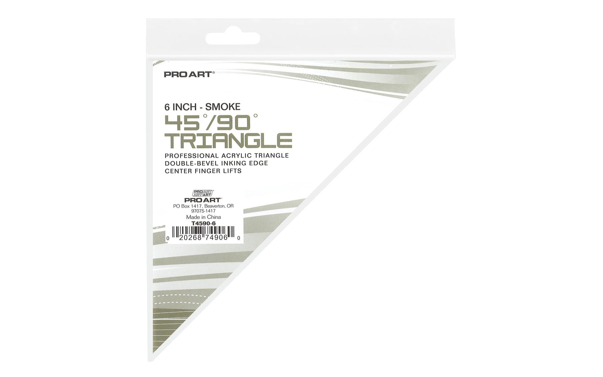 Pro Art Drafting Triangle Smoke 6 Inch with Ink Edge and Finger Lift ...