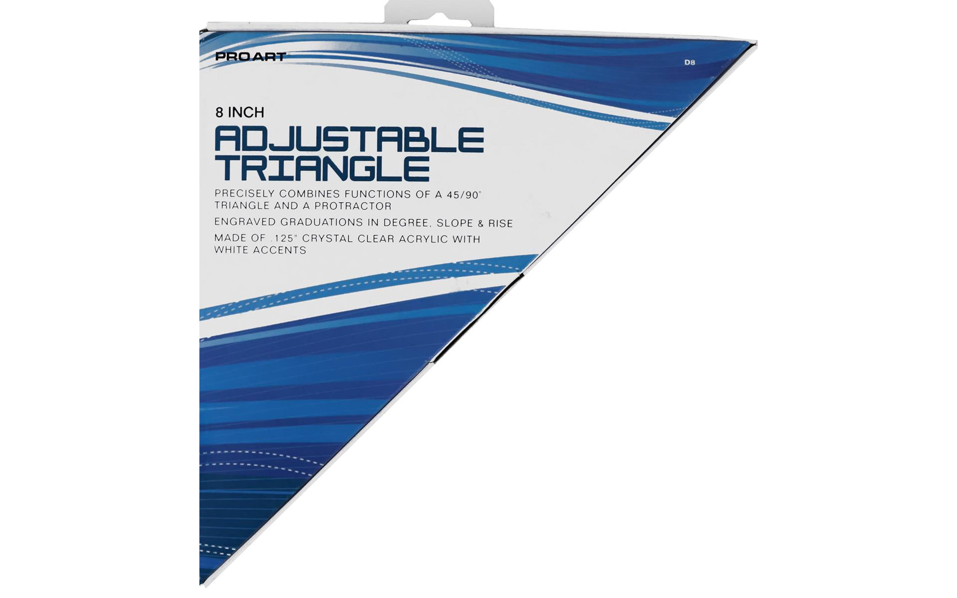 Pro Art Adjustable Triangle 8 Inch with Magnifier, Drafting Tool for Architects, Engineers, and ...