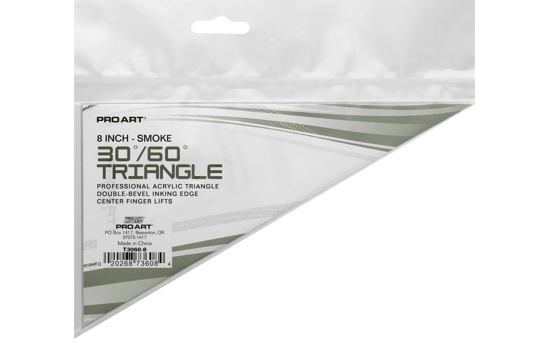 Pro Art Drafting Triangle Smoke 8 Inch with Ink Edge and Finger Lift ...