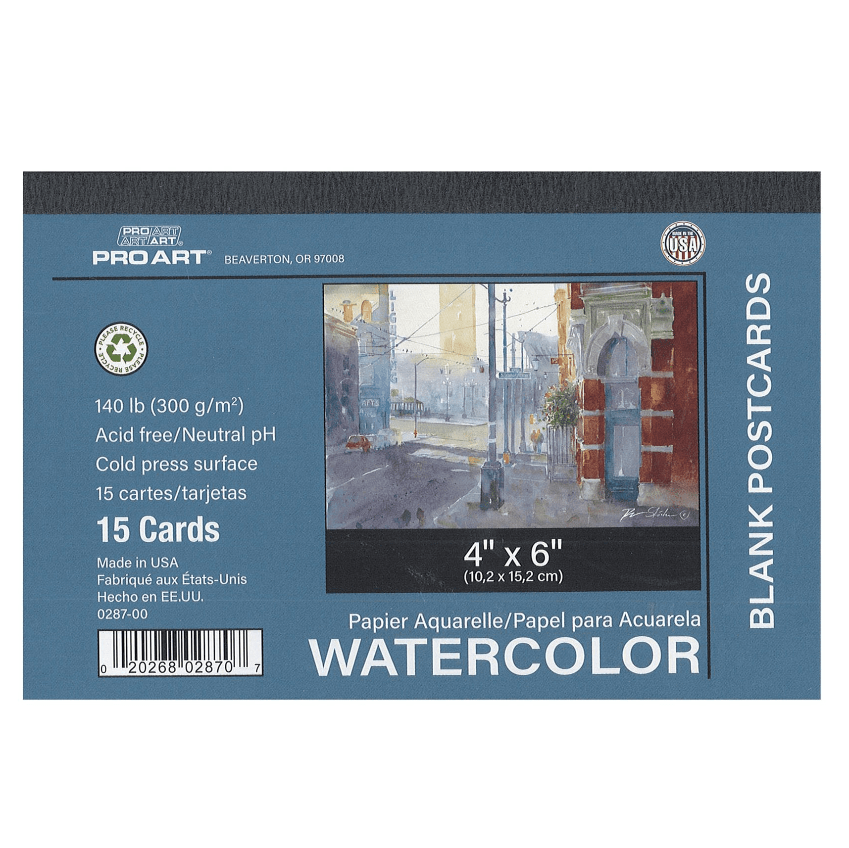 Pro Art Watercolor Postcard Pad 4x6 140lb 15pcTape - Walmart.com