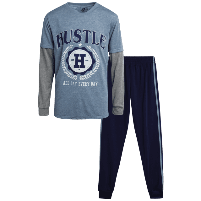 Pro Athlete Boys' Active Pants Set - 2 Piece Performance T-Shirt and ...